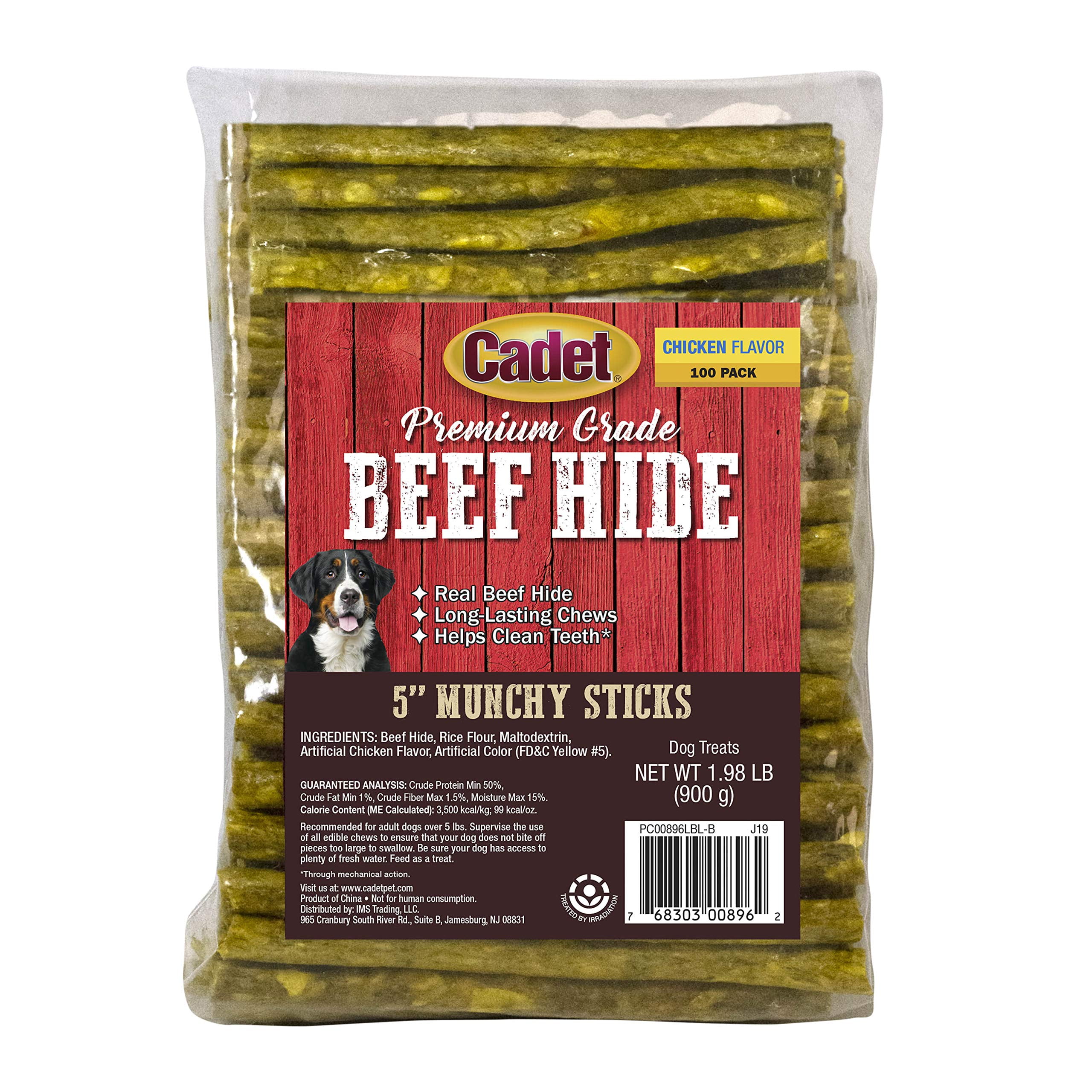 Cadet Premium Grade Beef MMF7 Hide for Dogs, Long Lasting Rawhide ...