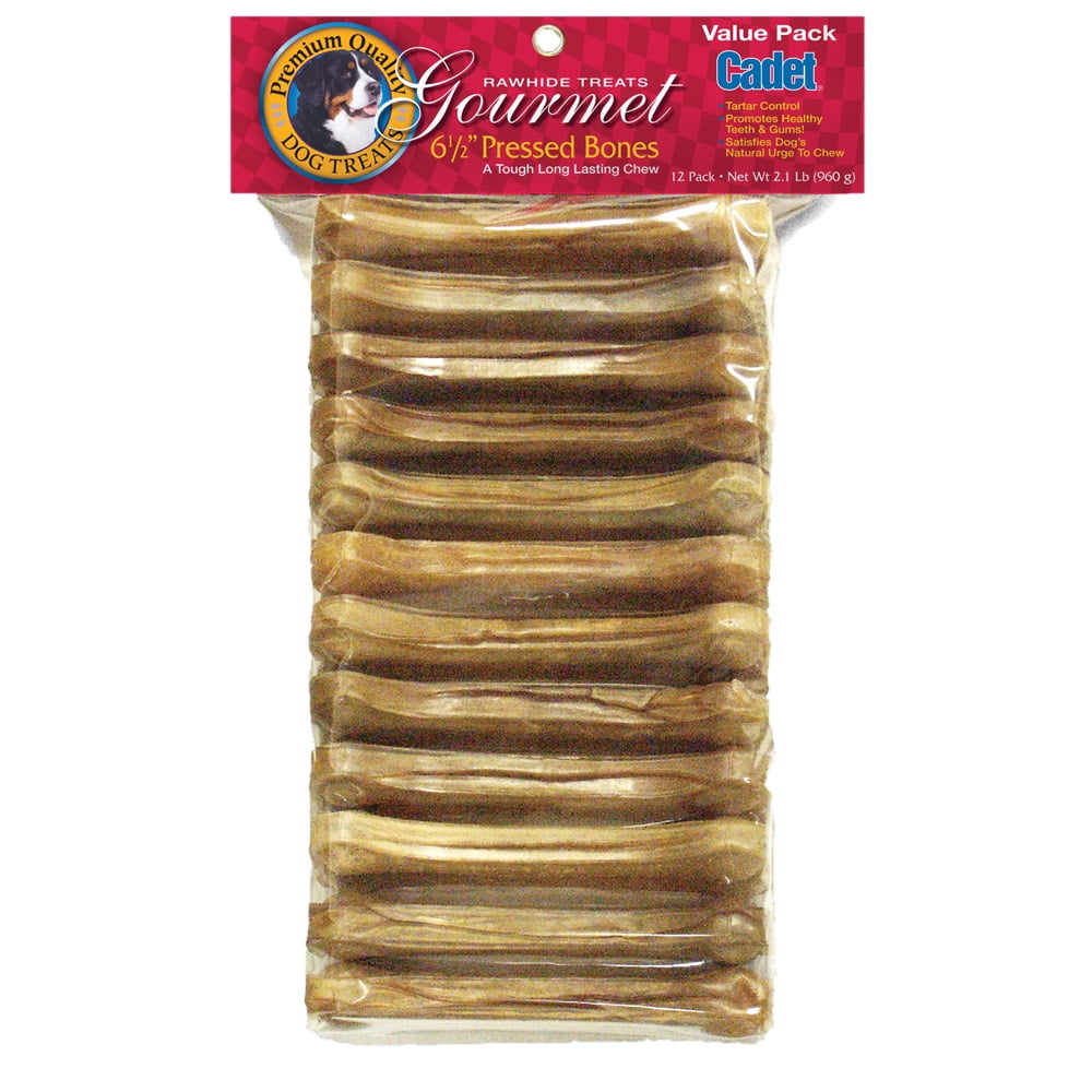 Cadet Pressed Rawhide Bones 6.5 inches 12 pack - Walmart.com