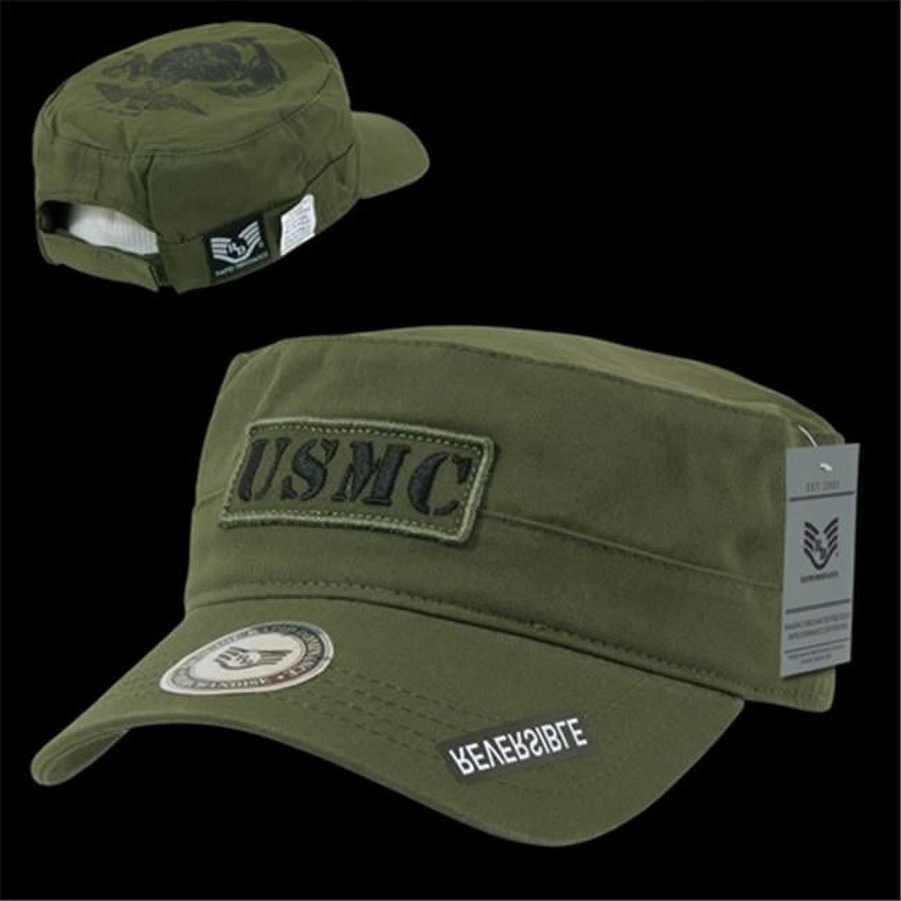 RapDom Marines USMC Cadet Reversible Mens Cap [Olive Green - Adjustable ...