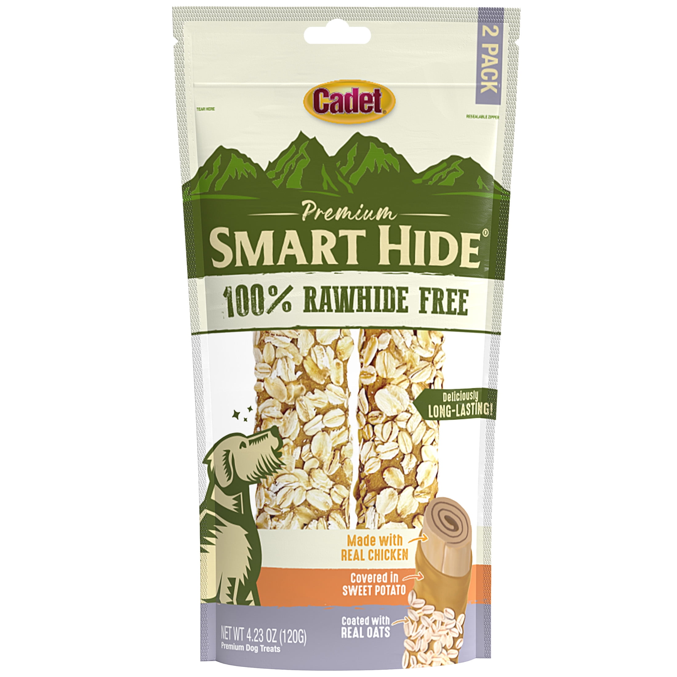 Cadet Smart Hide Rawhide Free Dog Chews Chicken, Sweet Potato, & Oats ...