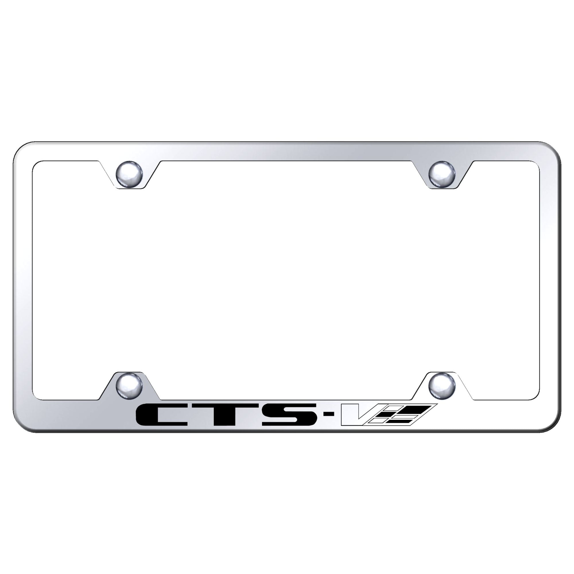 Cadilac CTS-V Laser Etched Logo Wide Body License Plate Frame (Chrome ...