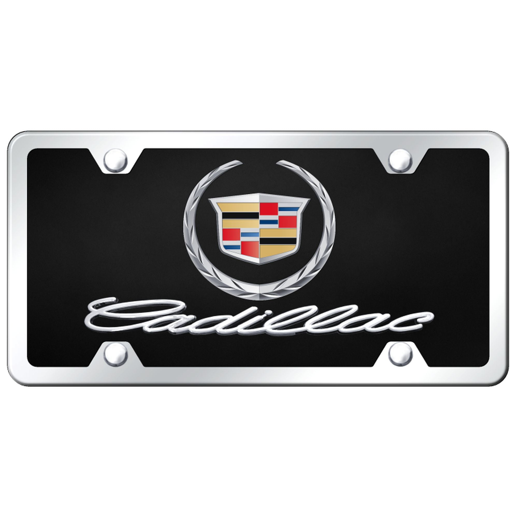 Cadilac Dual Logo License Plate Kit (Black) - Walmart.com