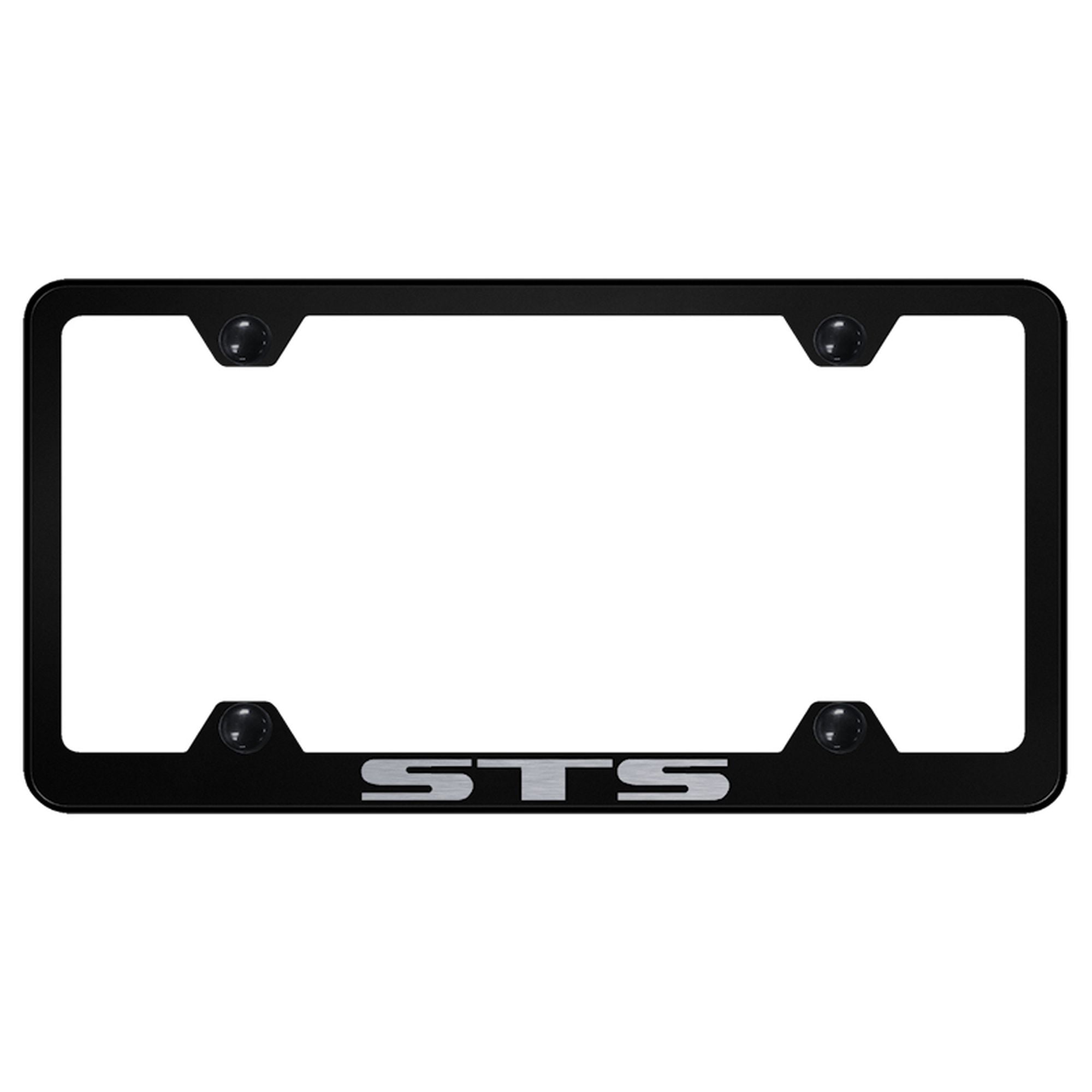 Cadilac STS Laser Etched Logo Wide Body License Plate Frame (Black ...