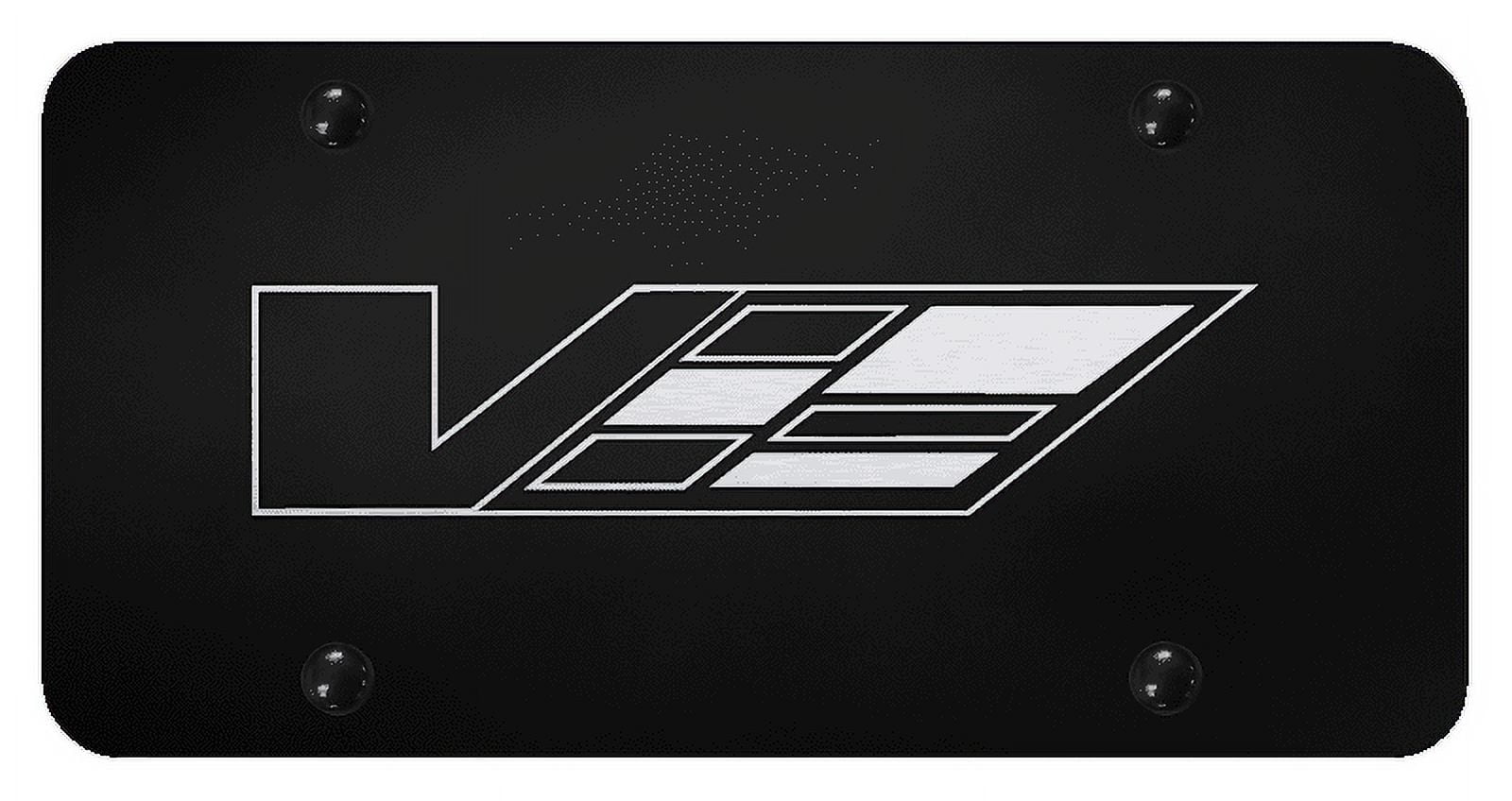 Cadilac V logo Laser Etched Logo License Plate (Black) - Walmart.com