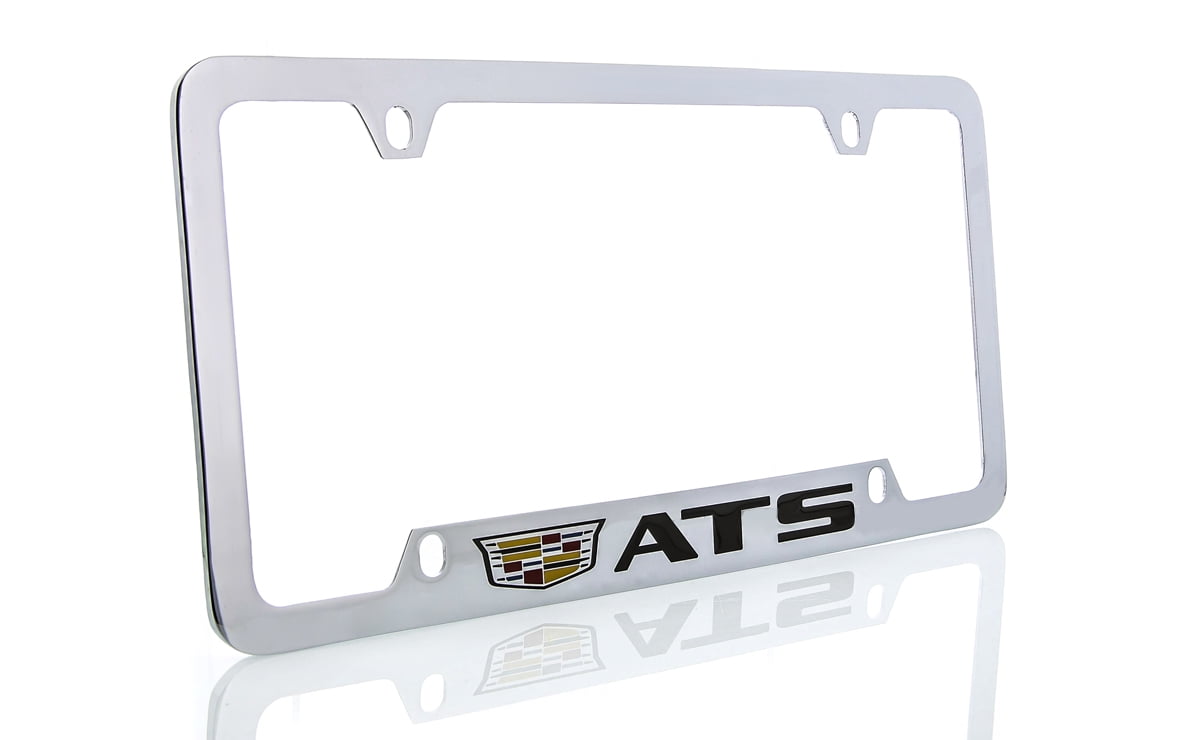 Cadillac ATS Brass License Plate Frame with Chrome Finish (4 hole ...