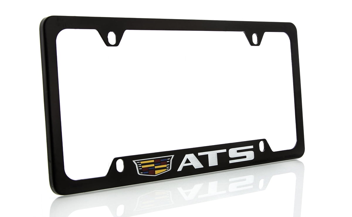 Cadillac ATS Zinc License Plate Frame with Glossy Black Finish (4 Hole ...