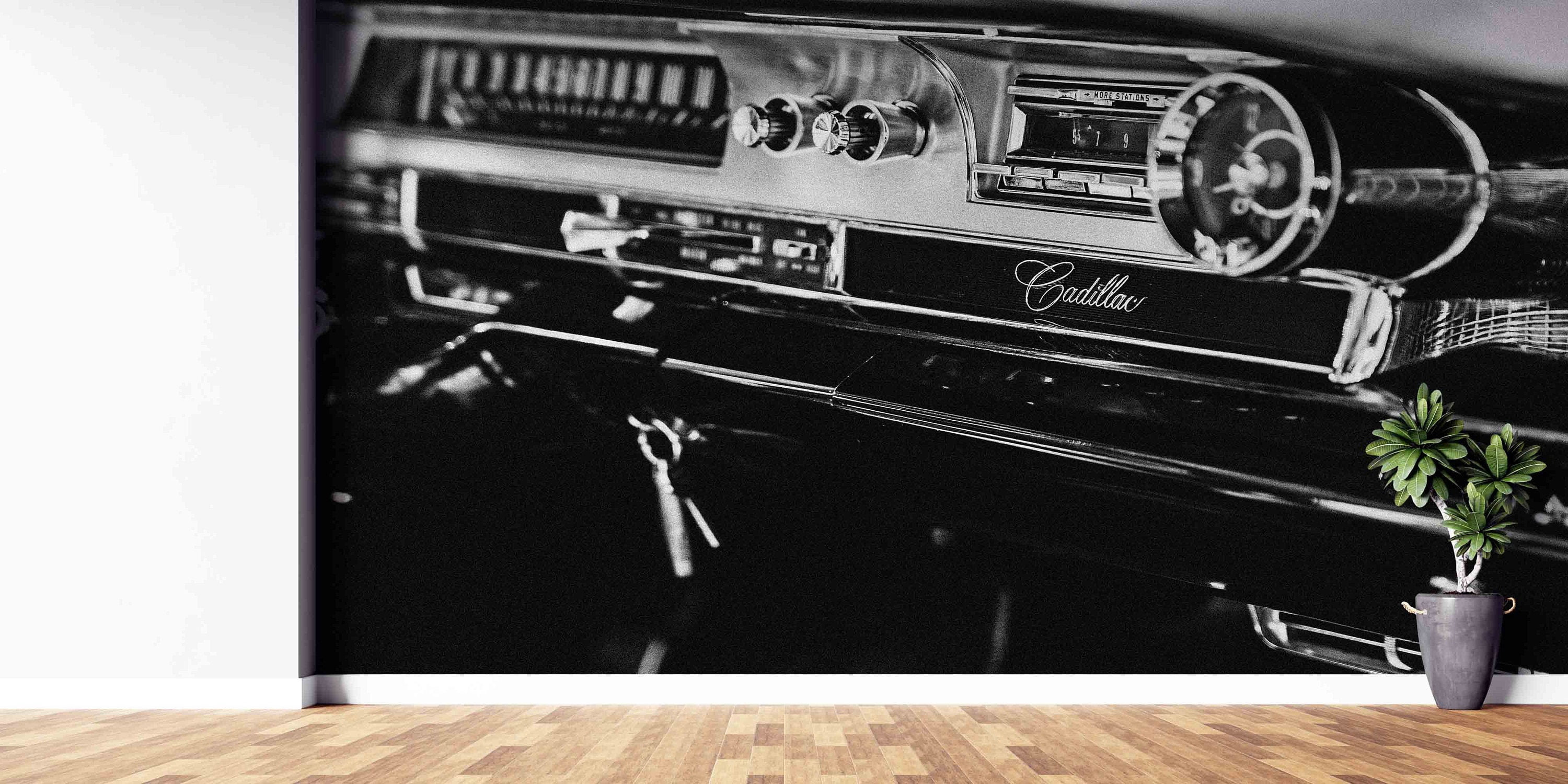Cadillac Black White Poster, Classic Car Wall Painting, Wallpaper Wall ...