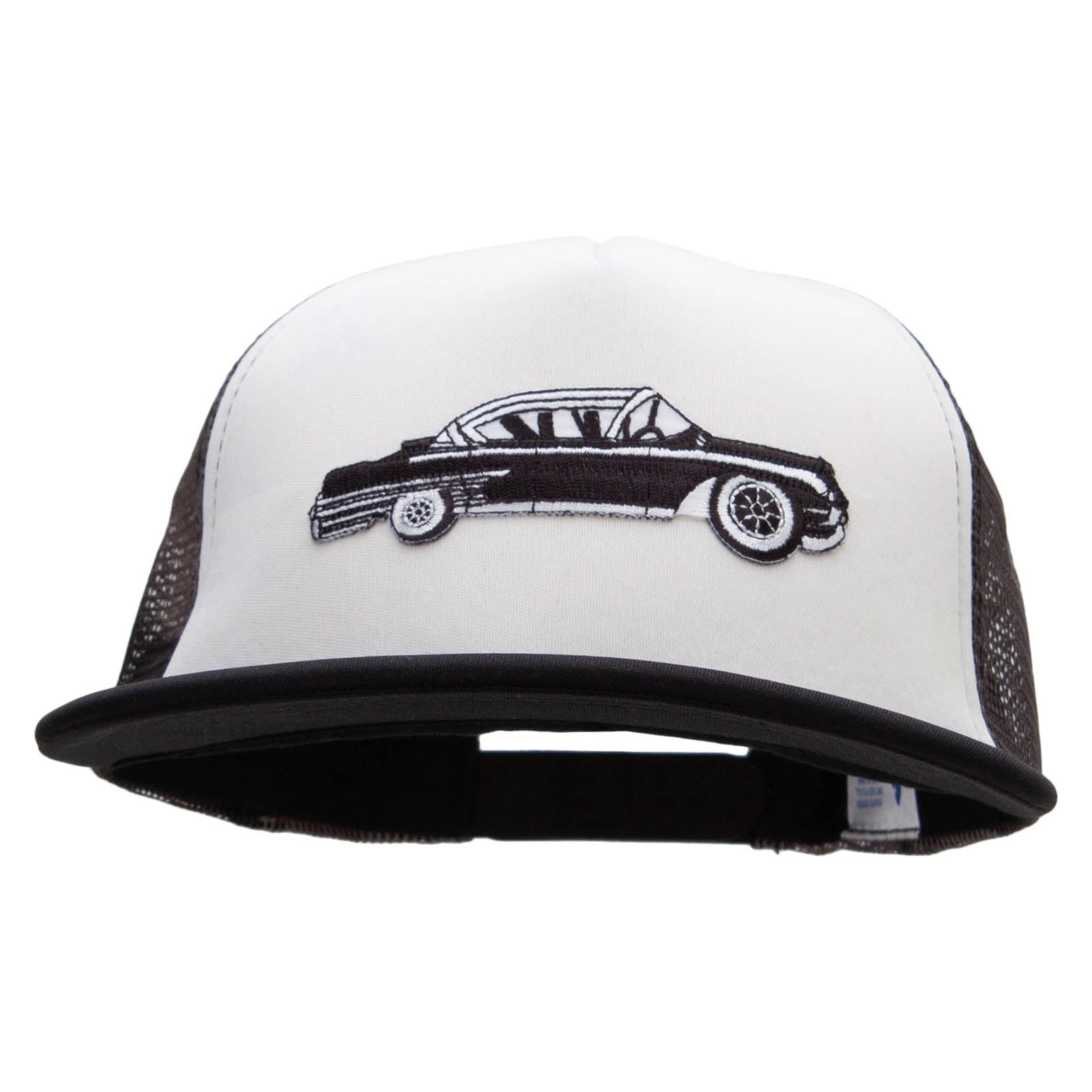 Cadillac Car Patched Flat Bill Foam Camo Mesh Trucker Cap - White City ...