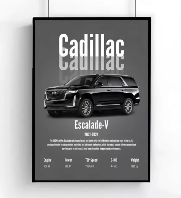 Cadillac Escalade-V Car Poster Wall Art Boys Room American Cars NO ...