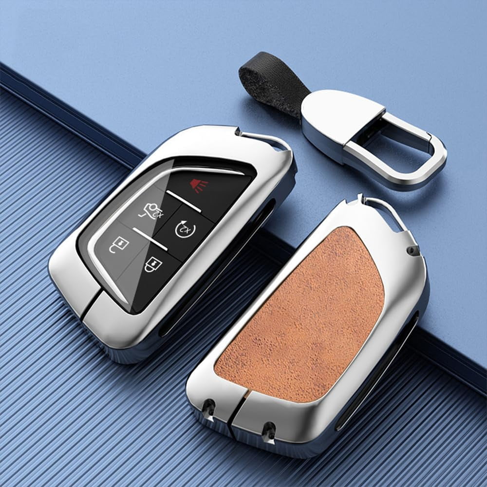 for Cadillac Key Fob Cover, Alloy and Premium TPU 360 Degree Car Key ...