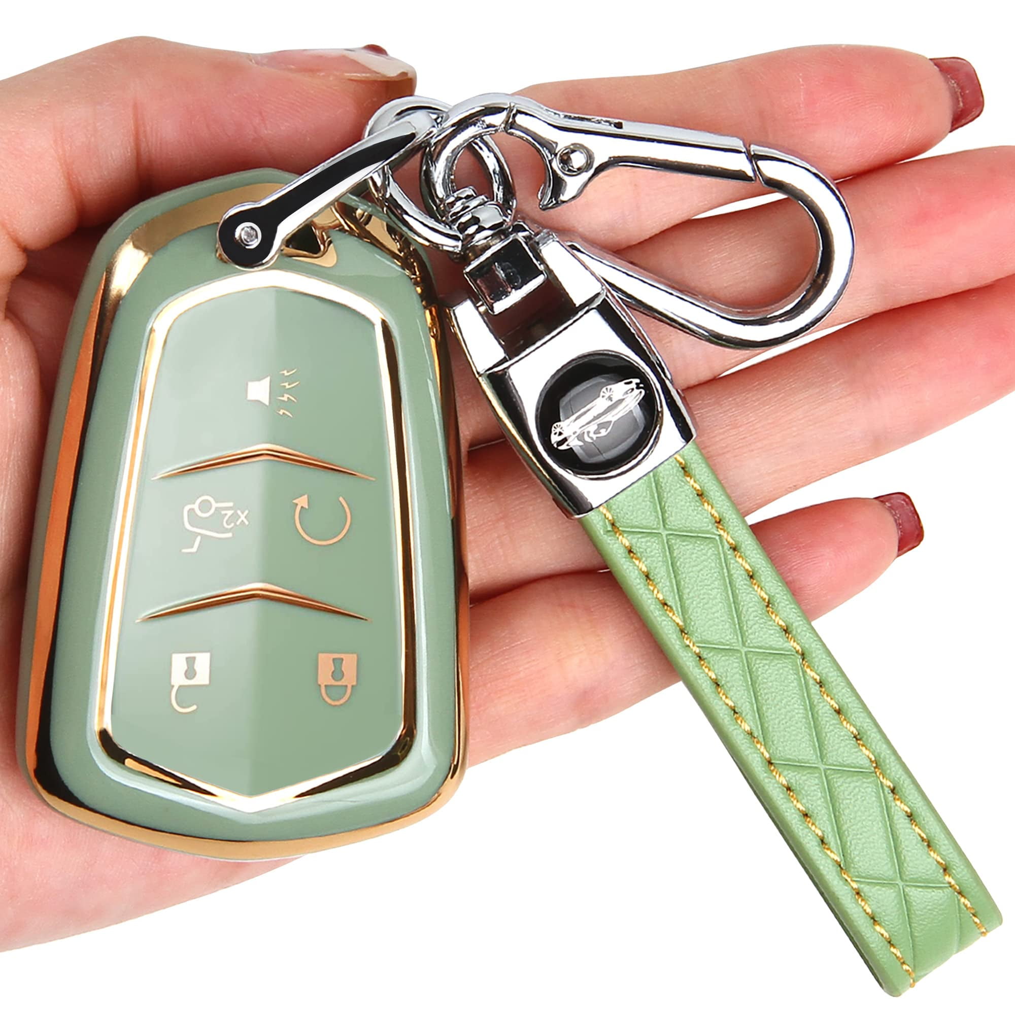 for Cadillac Key Fob Cover - Key Fob Cover Case Holder for 2015-2019 ...