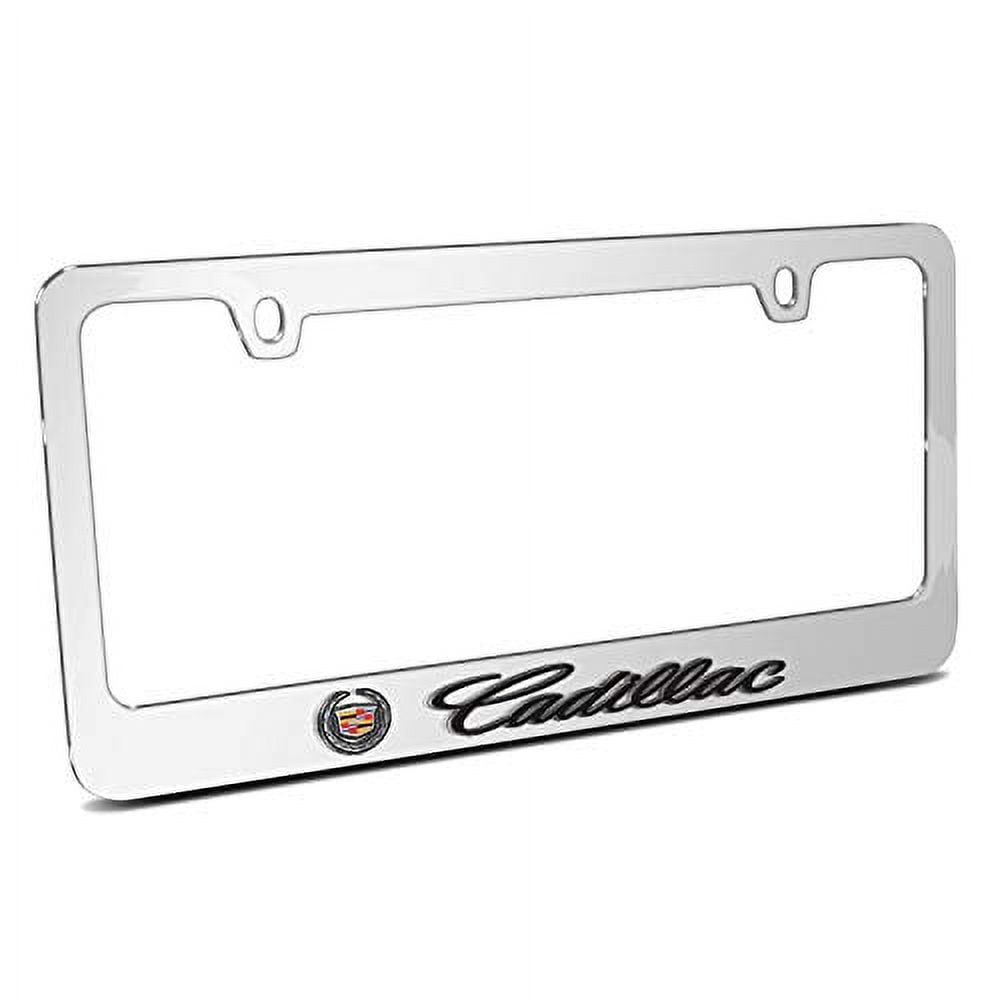 Cadillac Logo 3D Embossed Letters on Mirror Chrome Metal License Plate ...