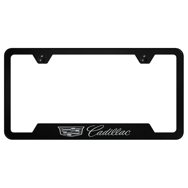Cadillac (New Logo) License Plate Frame - Laser Etched Cut-Out Frame ...