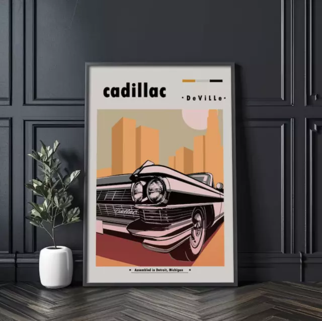 Cadillac Wall Art, Deville Poster, Pop Art, Classic Car Art, Vintage ...