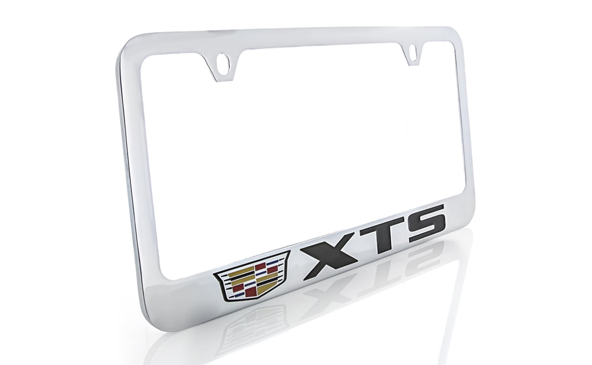 Cadillac XTS Brass License Plate Frame with Chrome Finish (2 hole ...