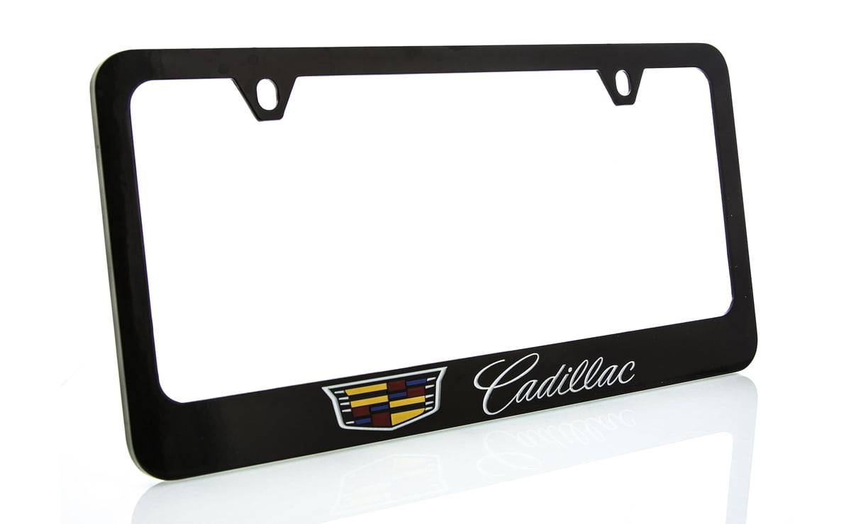 Free Shipping! Cadillac with Crest Zinc License Plate Frame with Glossy ...