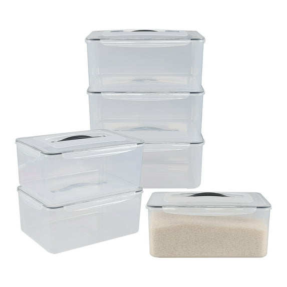 CadineUS 15 L Clear Airtight Rectangular Storage Container, 6 Pack ...