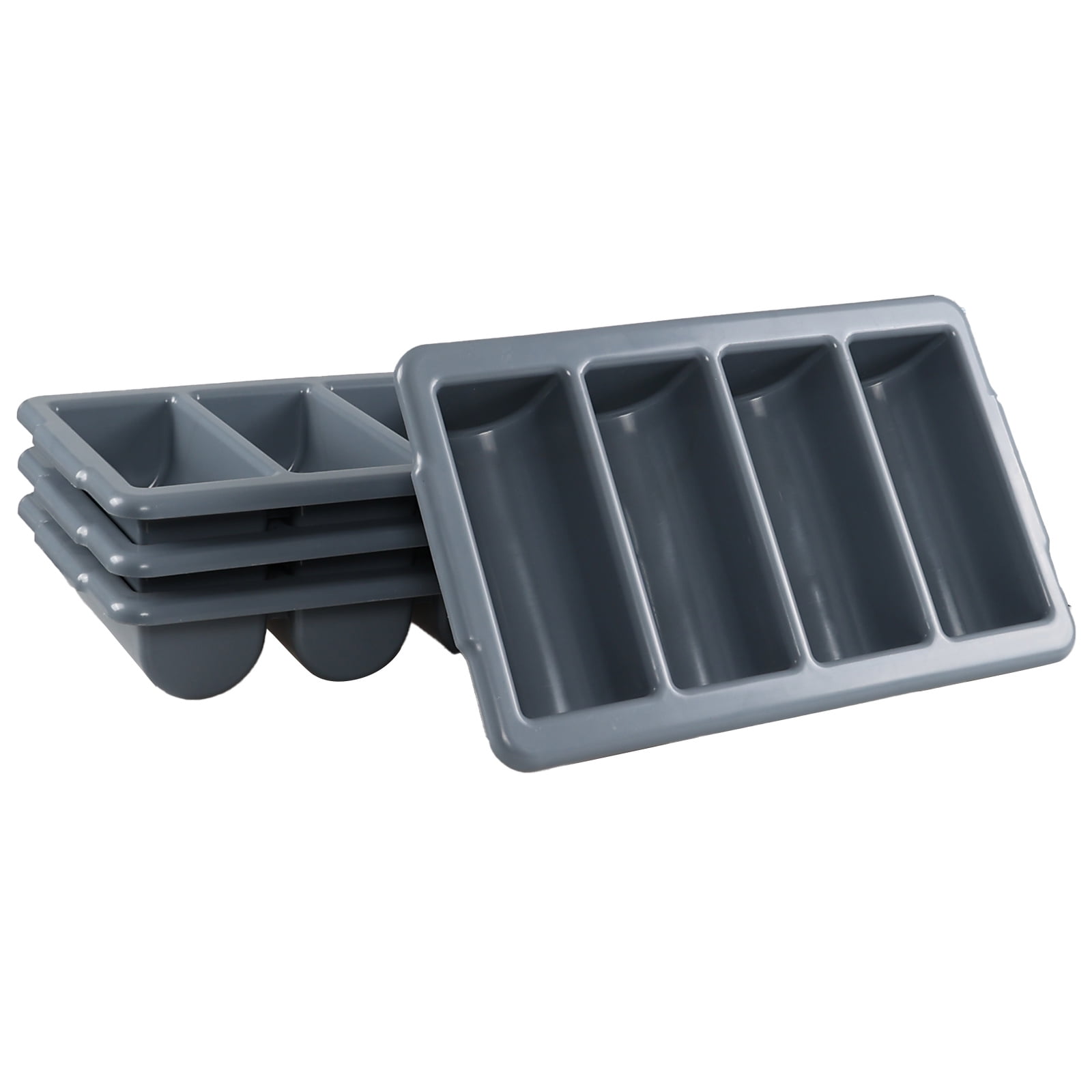 CadineUS 4-Pack Plastic Commercial Cutlery Tray, 4 Compartment Cutlery ...