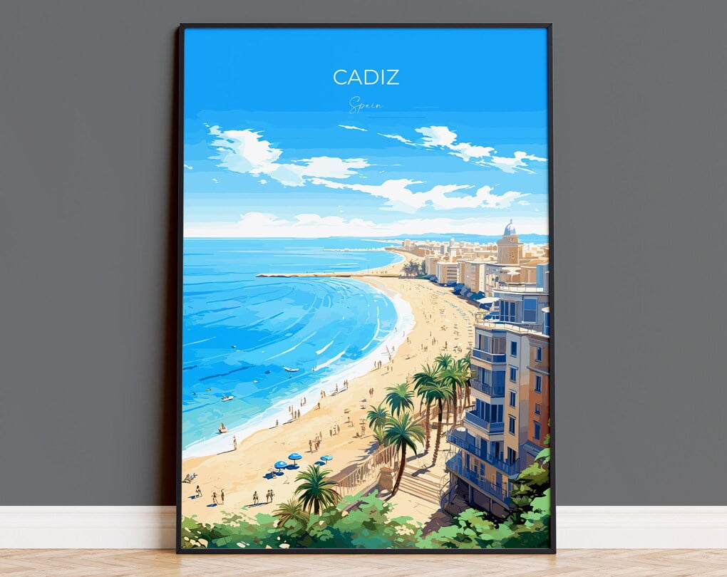 Cadiz Travel Print Wall Art, Travel Poster Of Cadiz , Spain, Cadiz Art ...