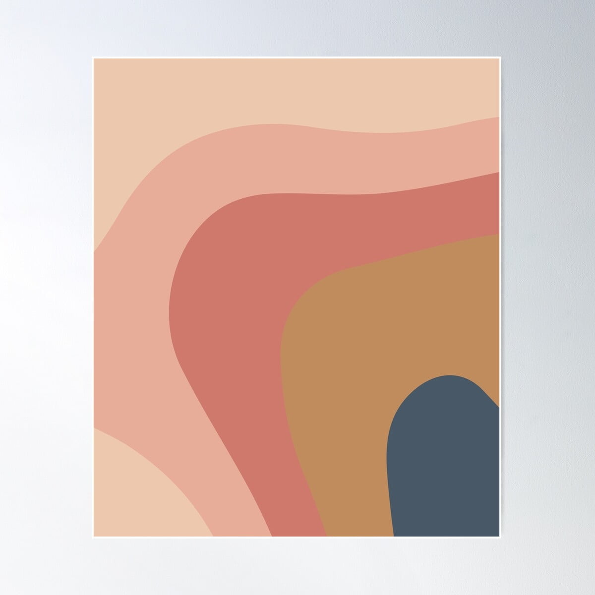 Cadmium Orange Wave Abstract, Minimalist Art, Simple Pattern, Wave ...