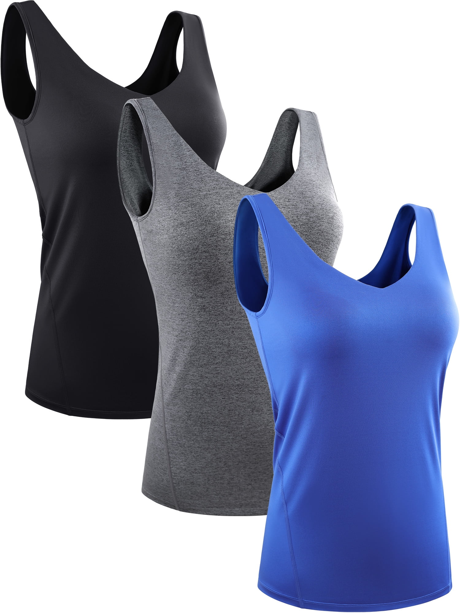 Cadmus 3 Pack Women's Compression Tank Top Dry Fit Yoga Sports Bra ...