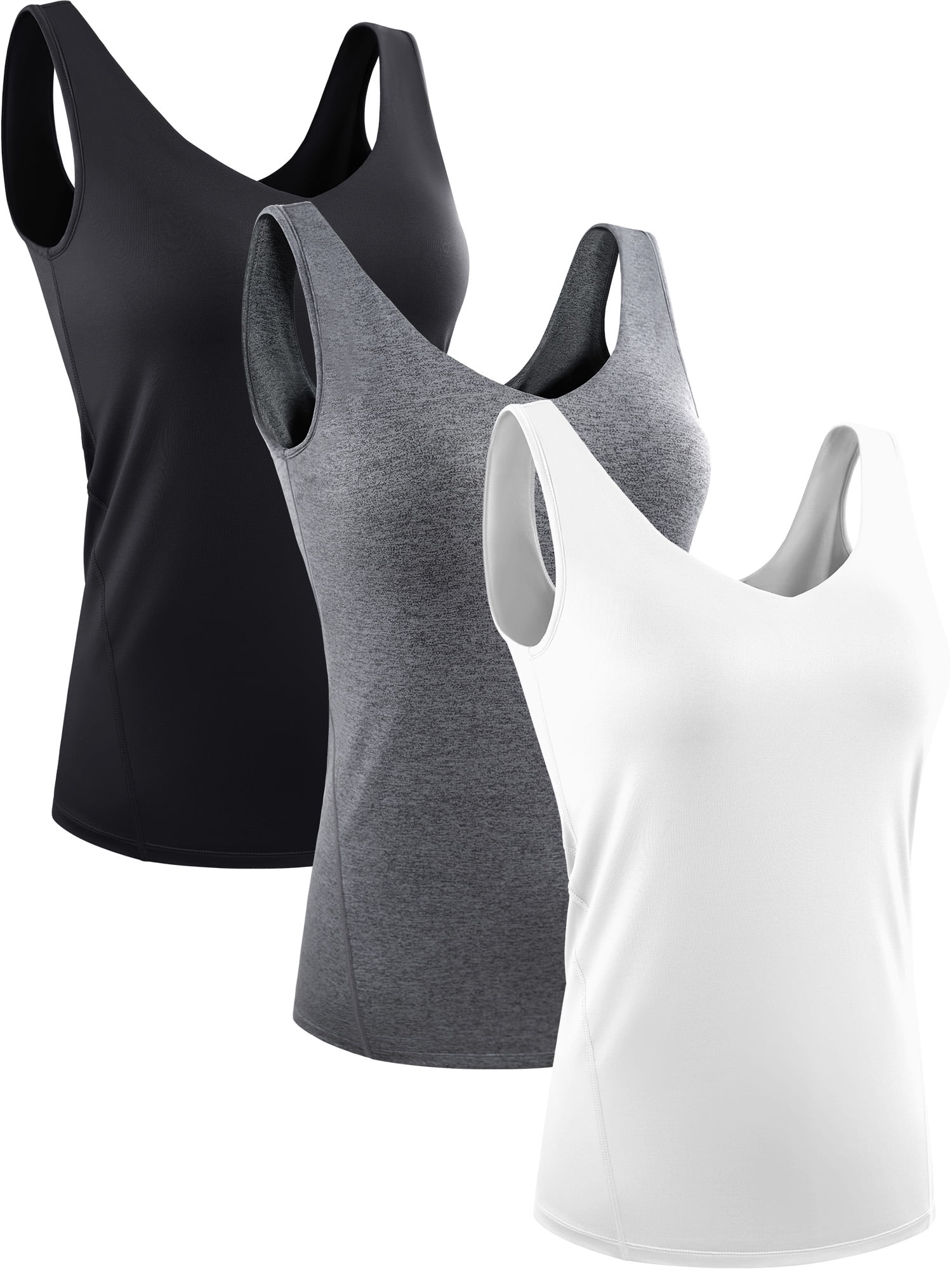 Cadmus 3 Pack Women's Compression Tank Top Dry Fit Yoga Sports Bra ...