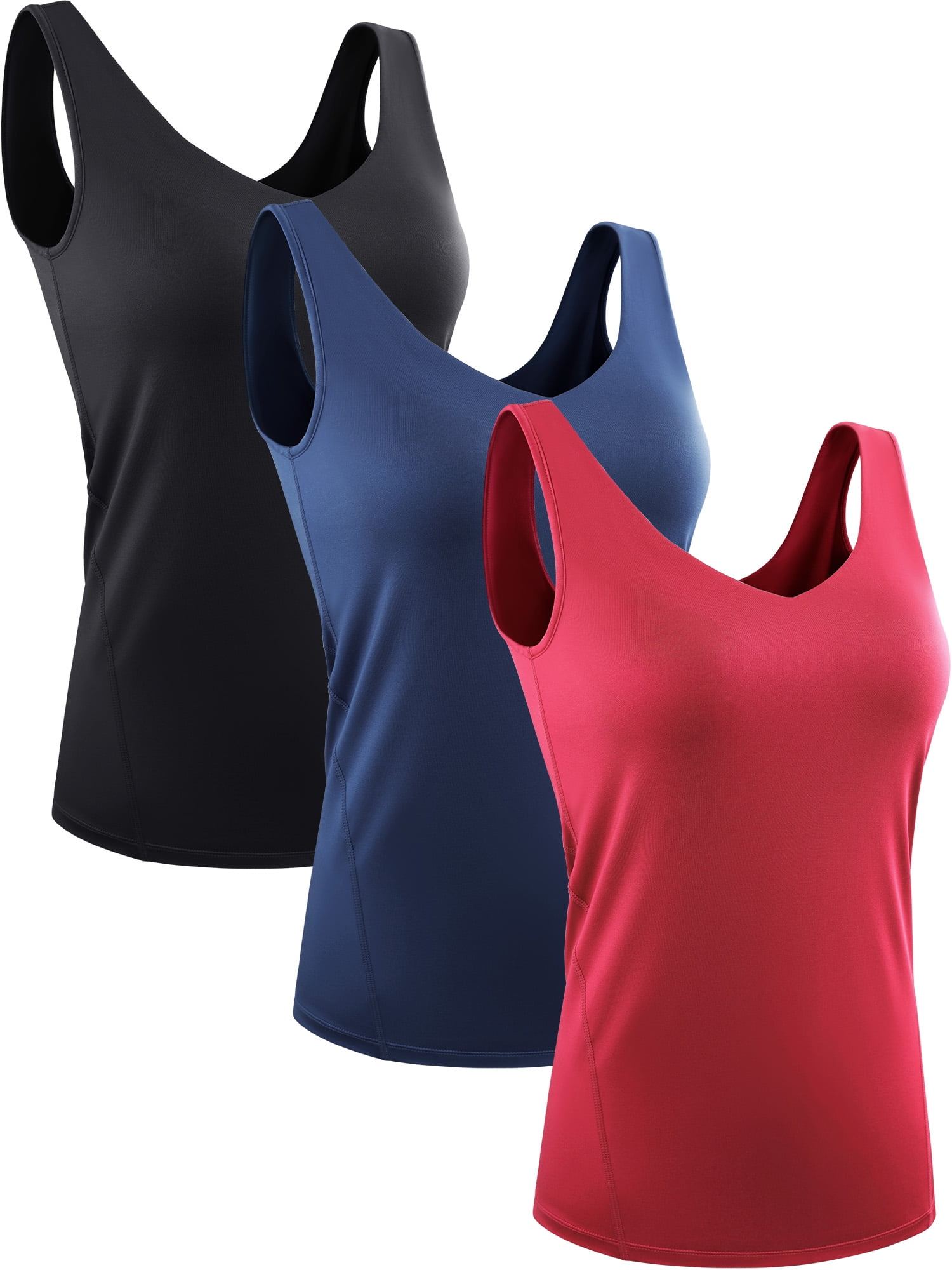 Cadmus 3 Pack Women's Compression Tank Top Dry Fit Yoga Sports Bra ...