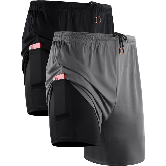 Cadmus Men's 2 in 1 Running Shorts with Liner,Dry Fit Workout Shorts ...