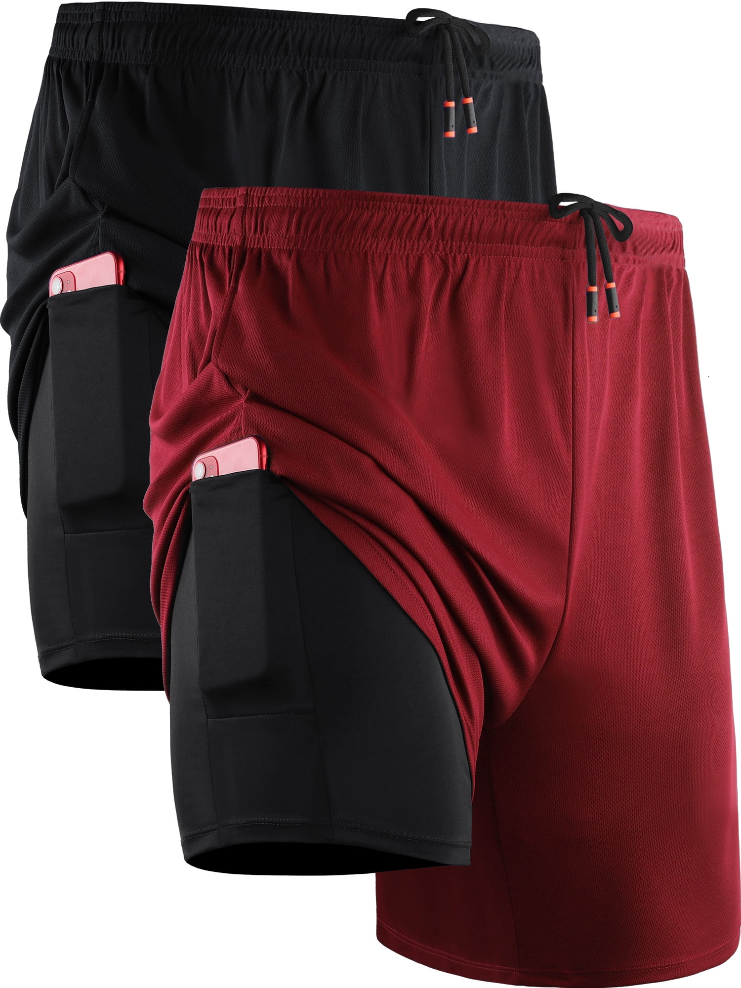 Cadmus Men's 2 in 1 Running Shorts with Liner,Dry Fit Workout Shorts ...