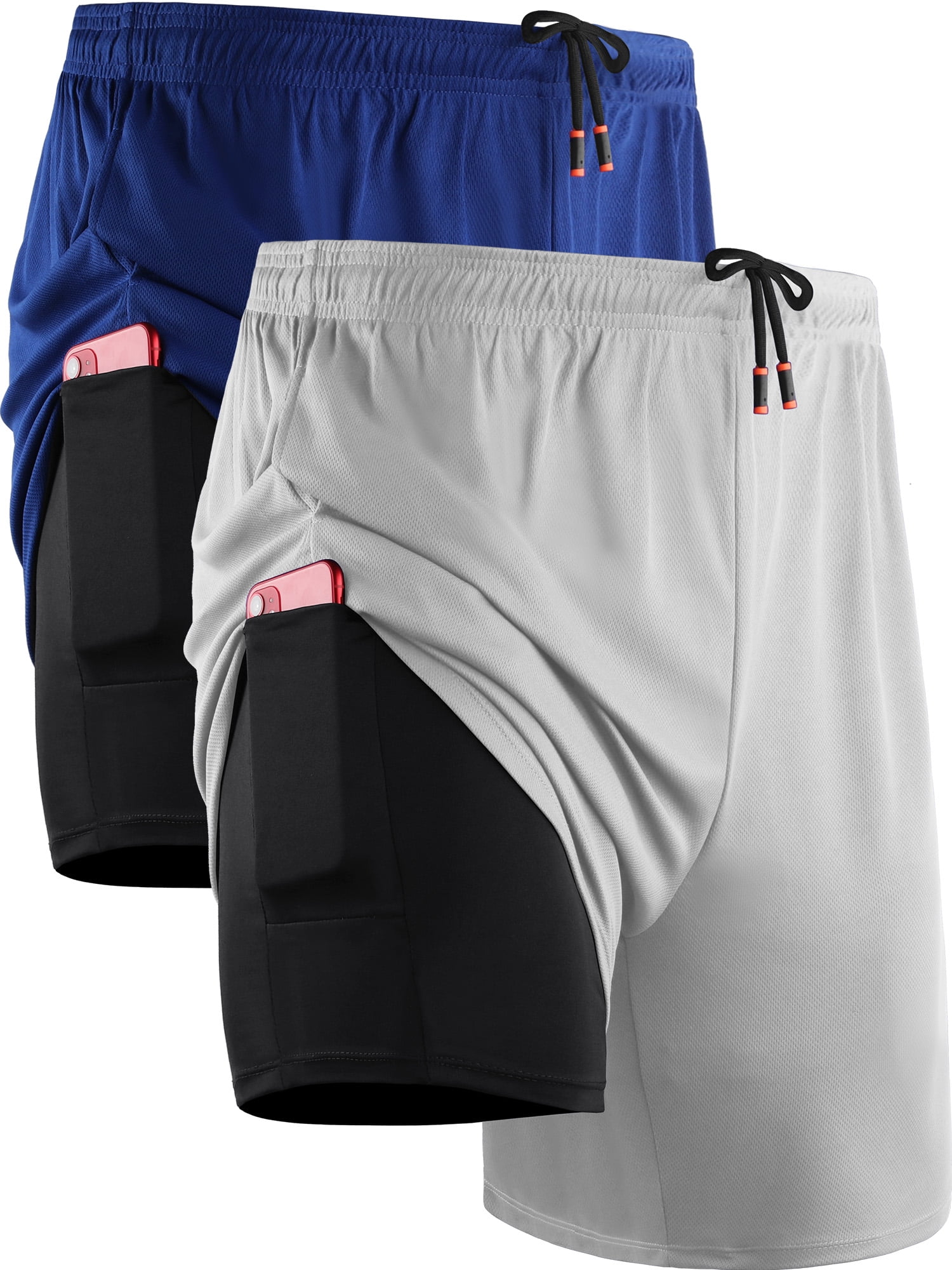 Cadmus Men's 2 in 1 Running Shorts with Liner,Dry Fit Workout Shorts ...