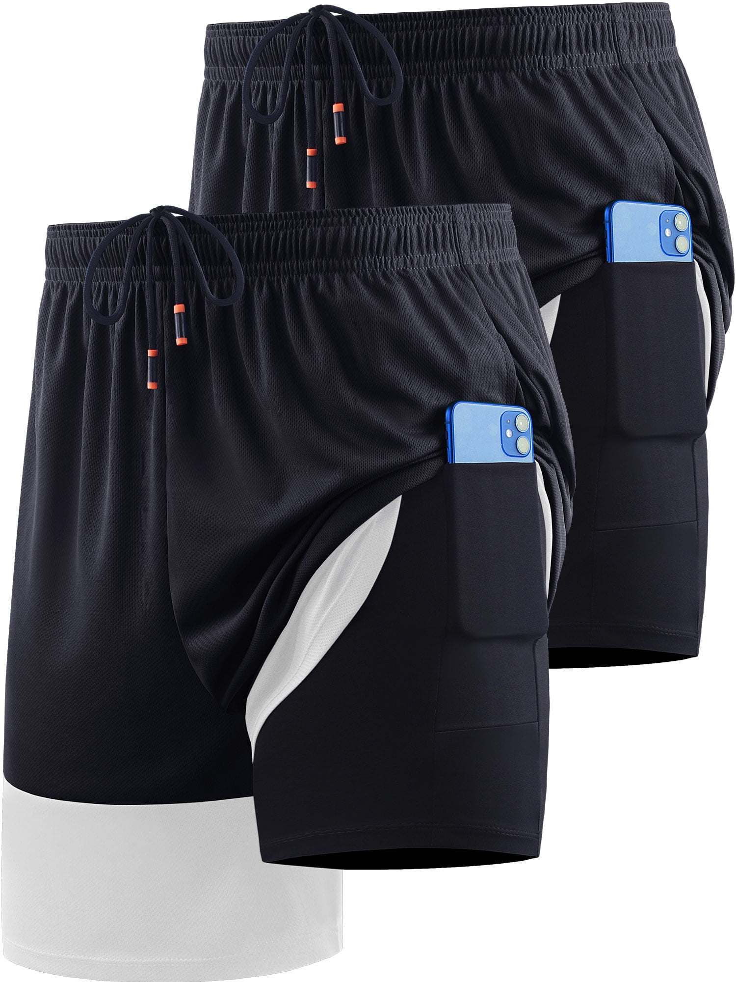 Cadmus Men's 2 in 1 Running Workout Shorts,Dry Fit Athletic Shorts with ...