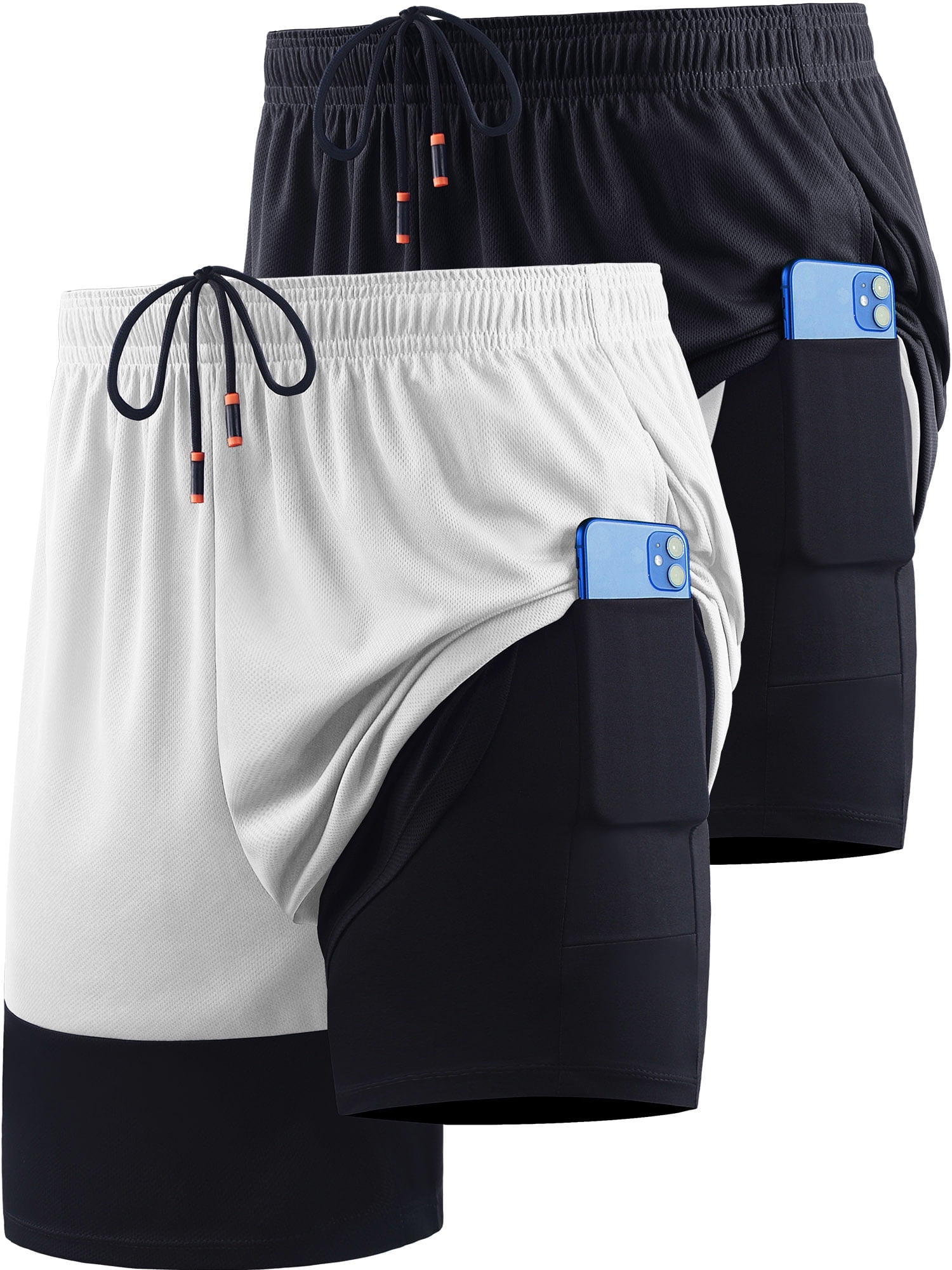 Cadmus Men's 2 in 1 Running Workout Shorts,Dry Fit Athletic Shorts with ...