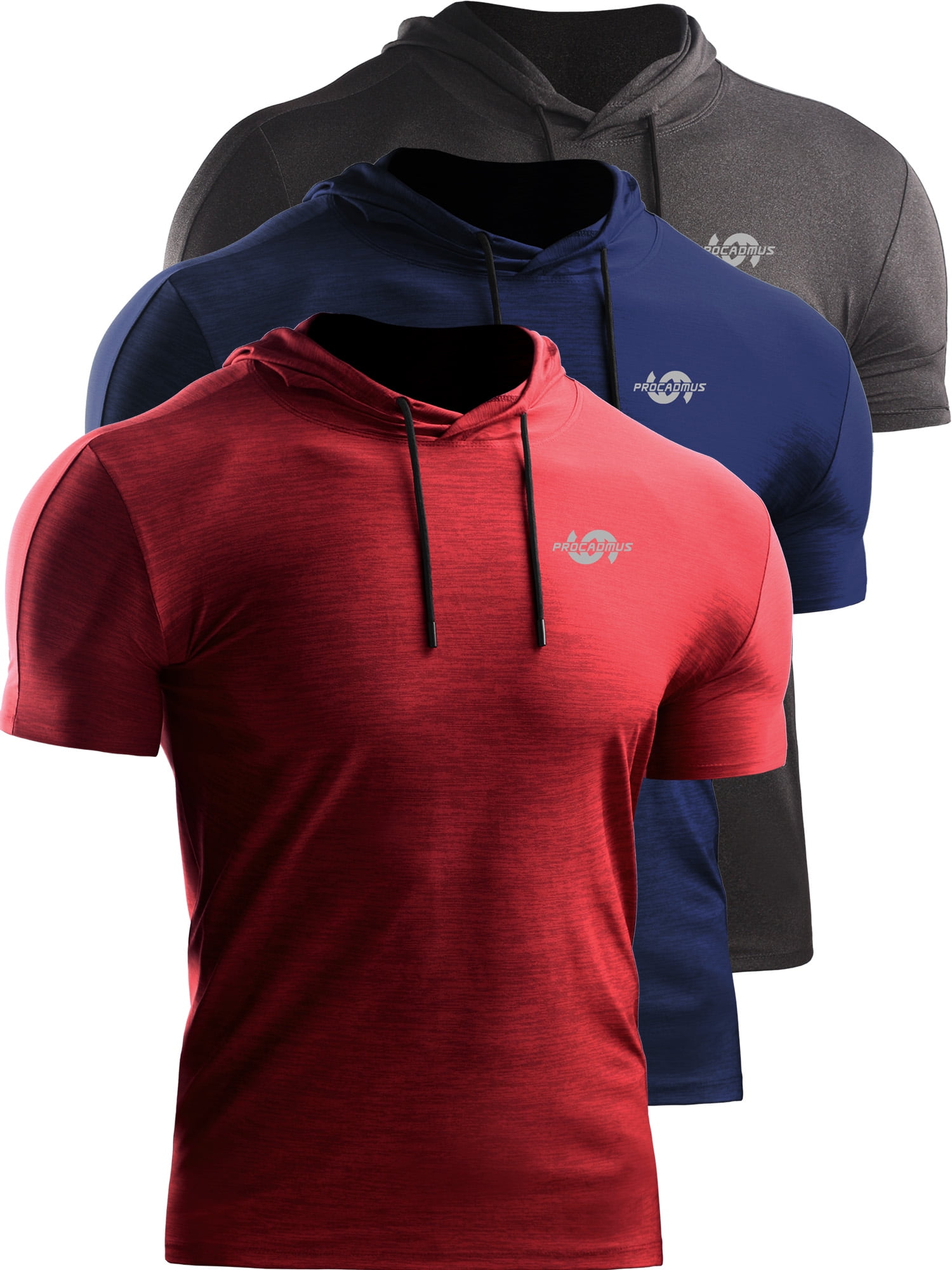 Cadmus Men's 3 Pack Dry Fit Running short sleeves Workout Athletic ...