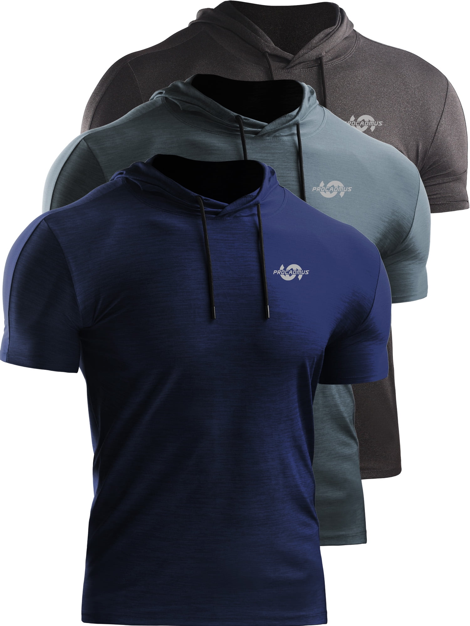 Cadmus Men's 3 Pack Dry Fit Running short sleeves Workout Athletic ...