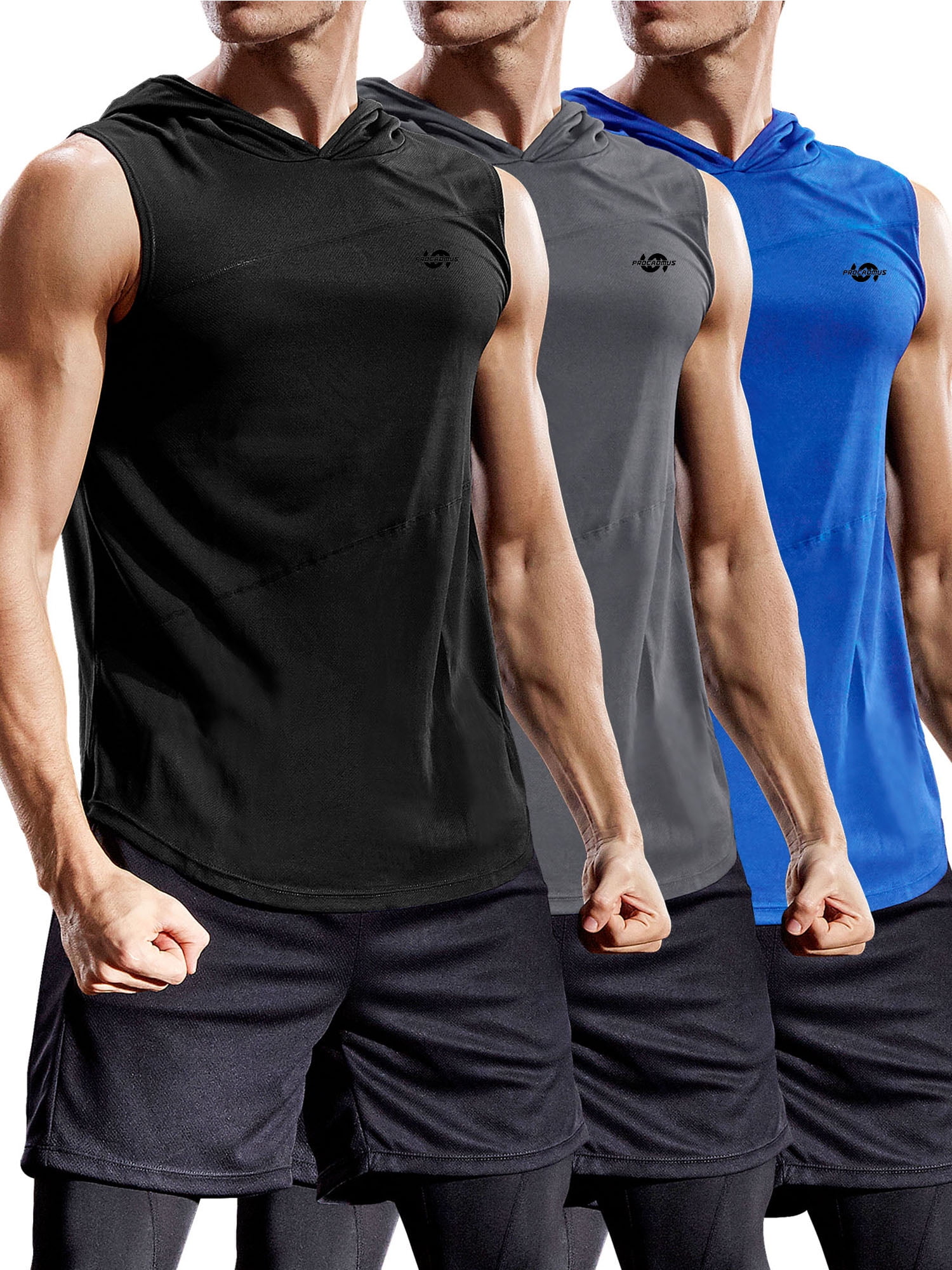 Cadmus Men's Workout Tank Tops 3 Pack Sleeveless Running Shirts with ...