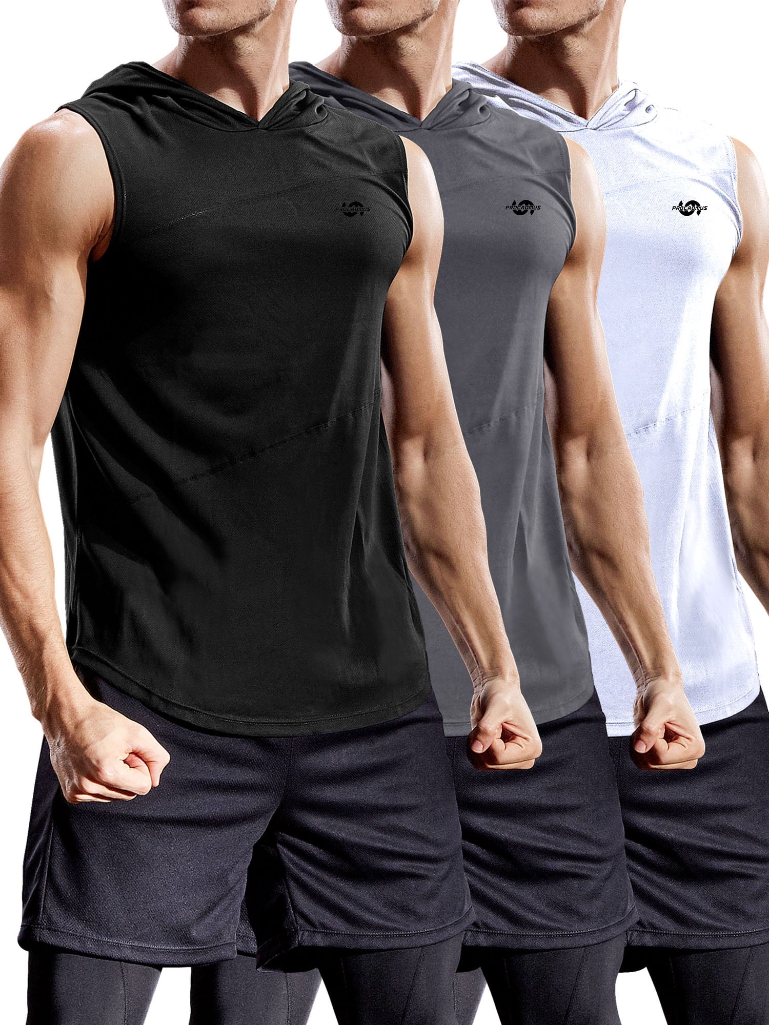 Cadmus Men's Workout Tank Tops 3 Pack Sleeveless Running Shirts with ...