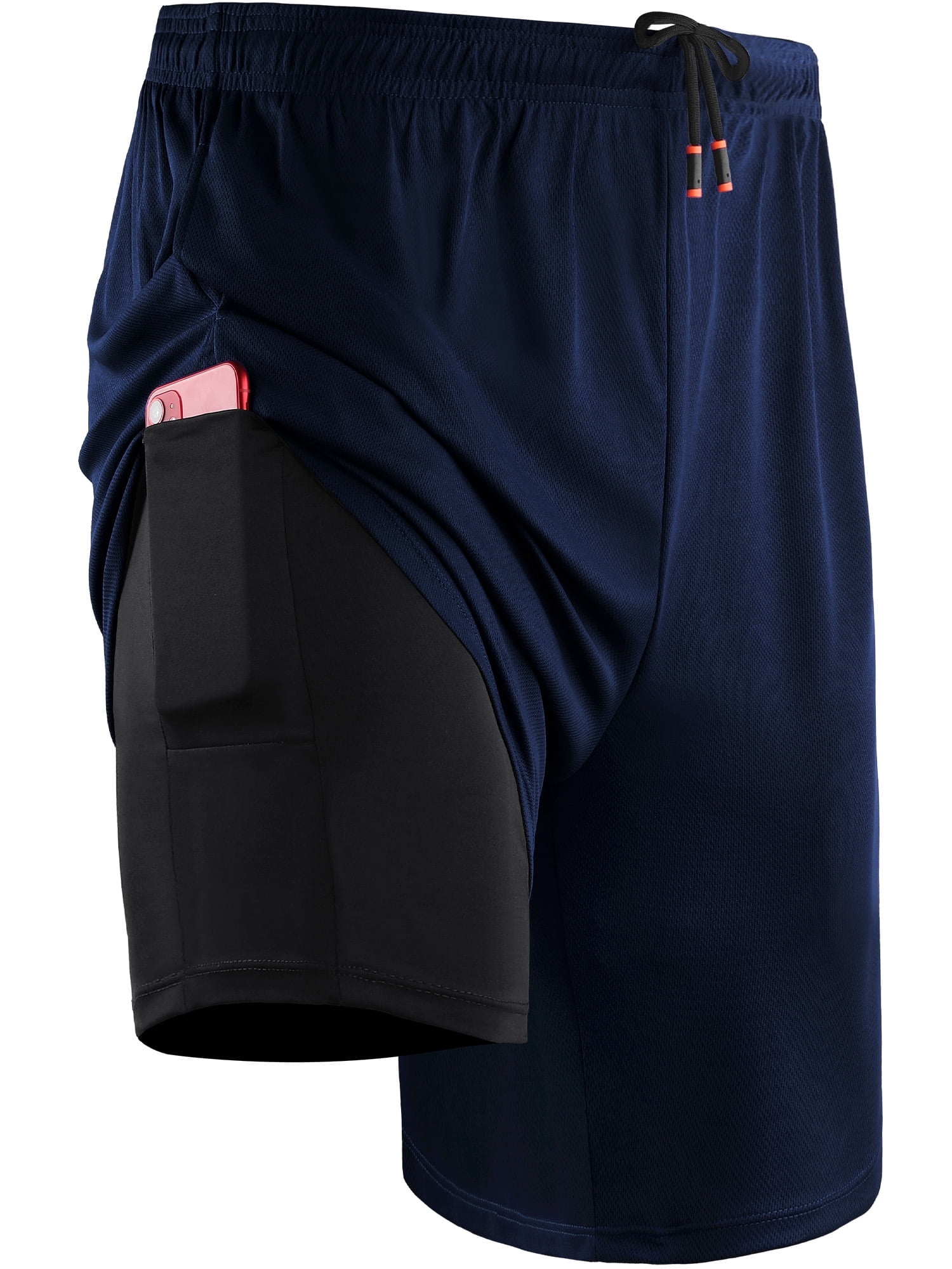 Cadmus Mens 2-in-1 Dry Fit Running Shorts with Liner, 9" Inseam Gym ...