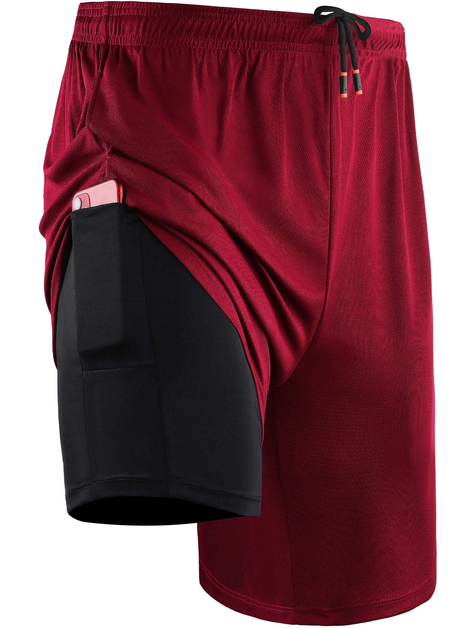 Cadmus Mens 2-in-1 Dry Fit Running Shorts with Liner, 9" Inseam Gym ...