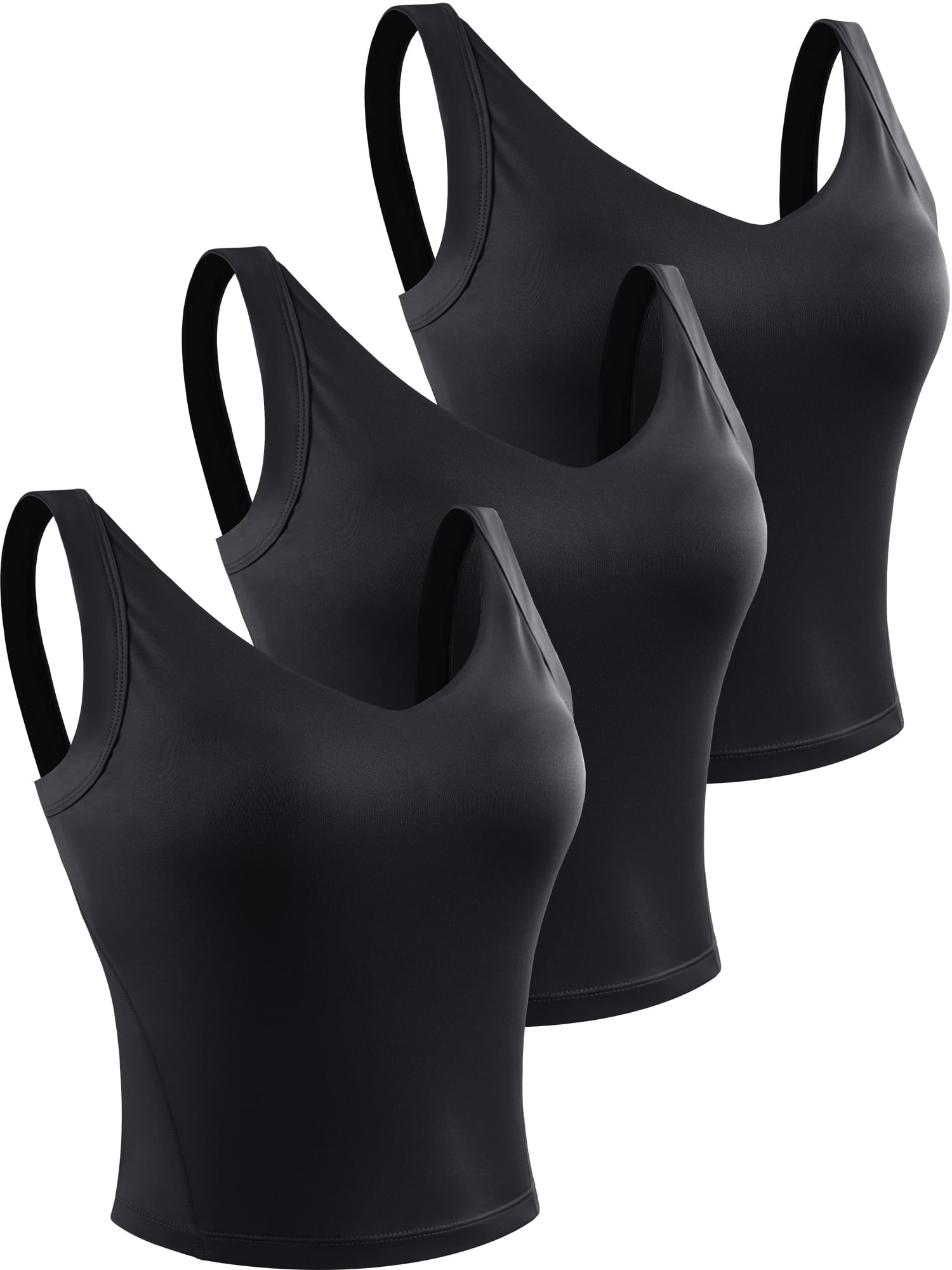 Cadmus V-Neck Sport Bra for Women Dry Fit Athletic Tank Top, Black ...