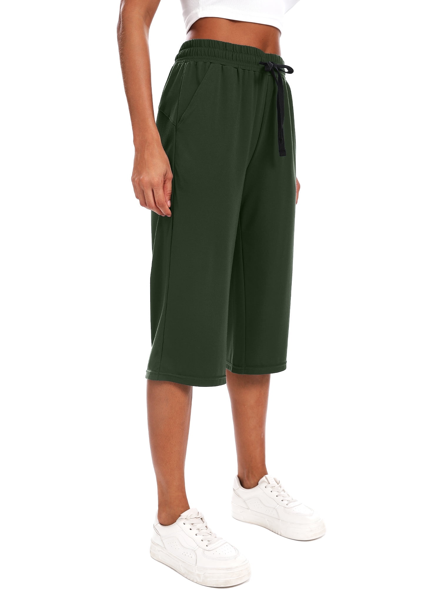 Cadmus Women's 15'' Long Bermuda Shorts Below The Knee Capri Sweatpants ...