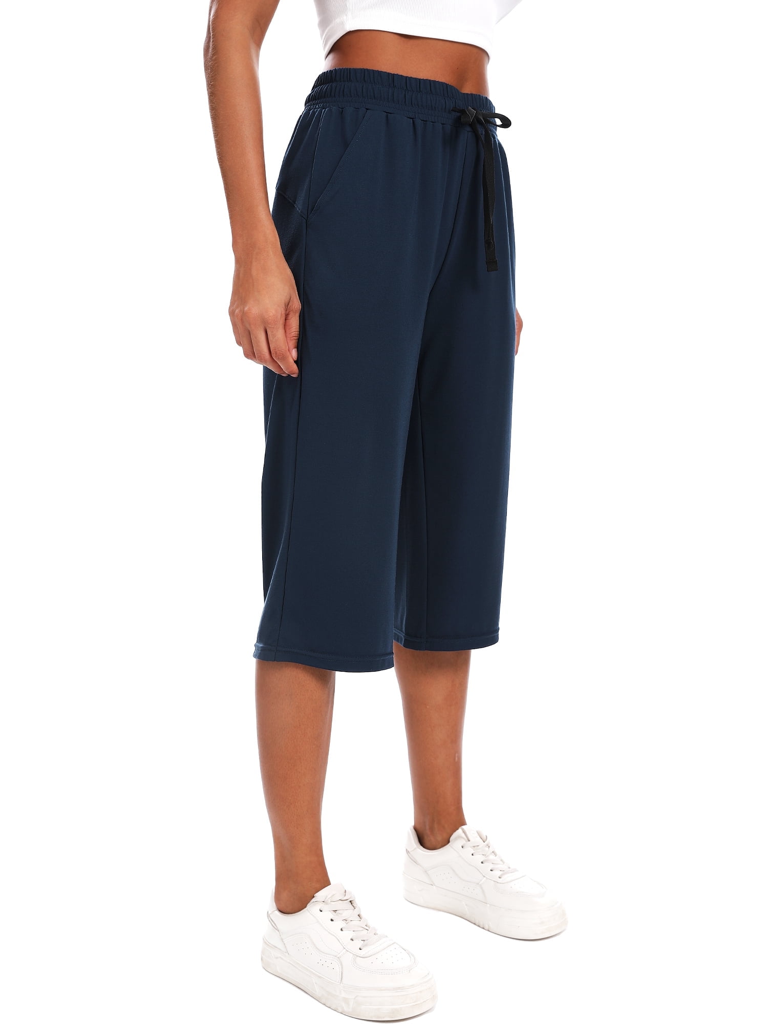 Cadmus Women's 15'' Long Bermuda Shorts Below The Knee Capri Sweatpants ...