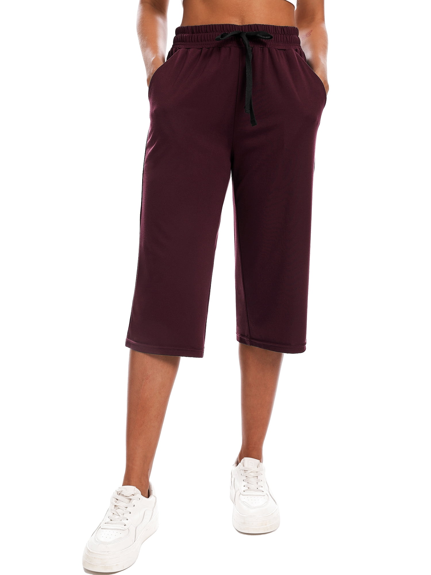 Cadmus Women's 15'' Long Shorts Below The Knee Capri Loose Comfy ...