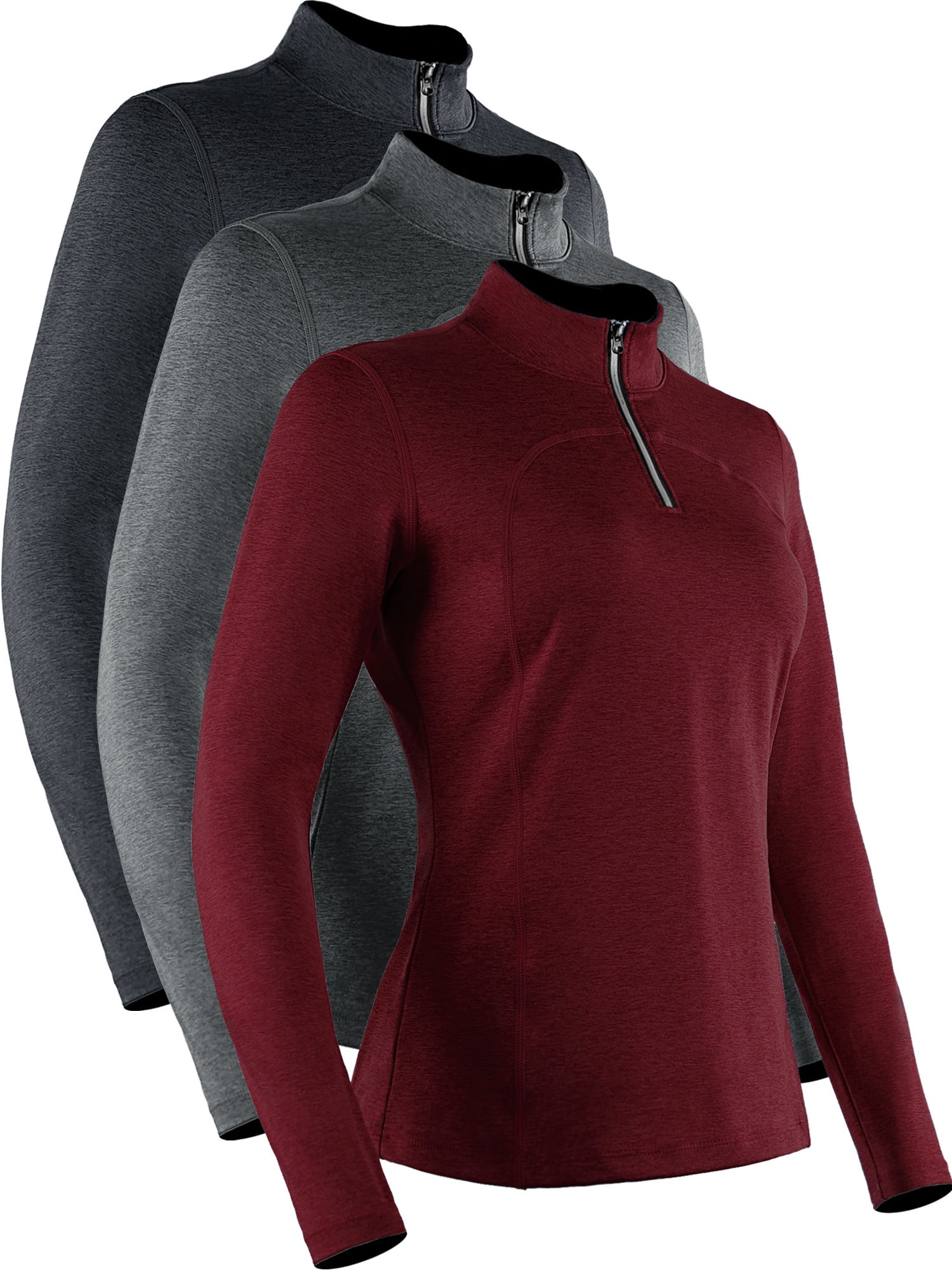 Cadmus Women's Compression Long Sleeve 1/4 Zip Shirts, Sun Protection ...