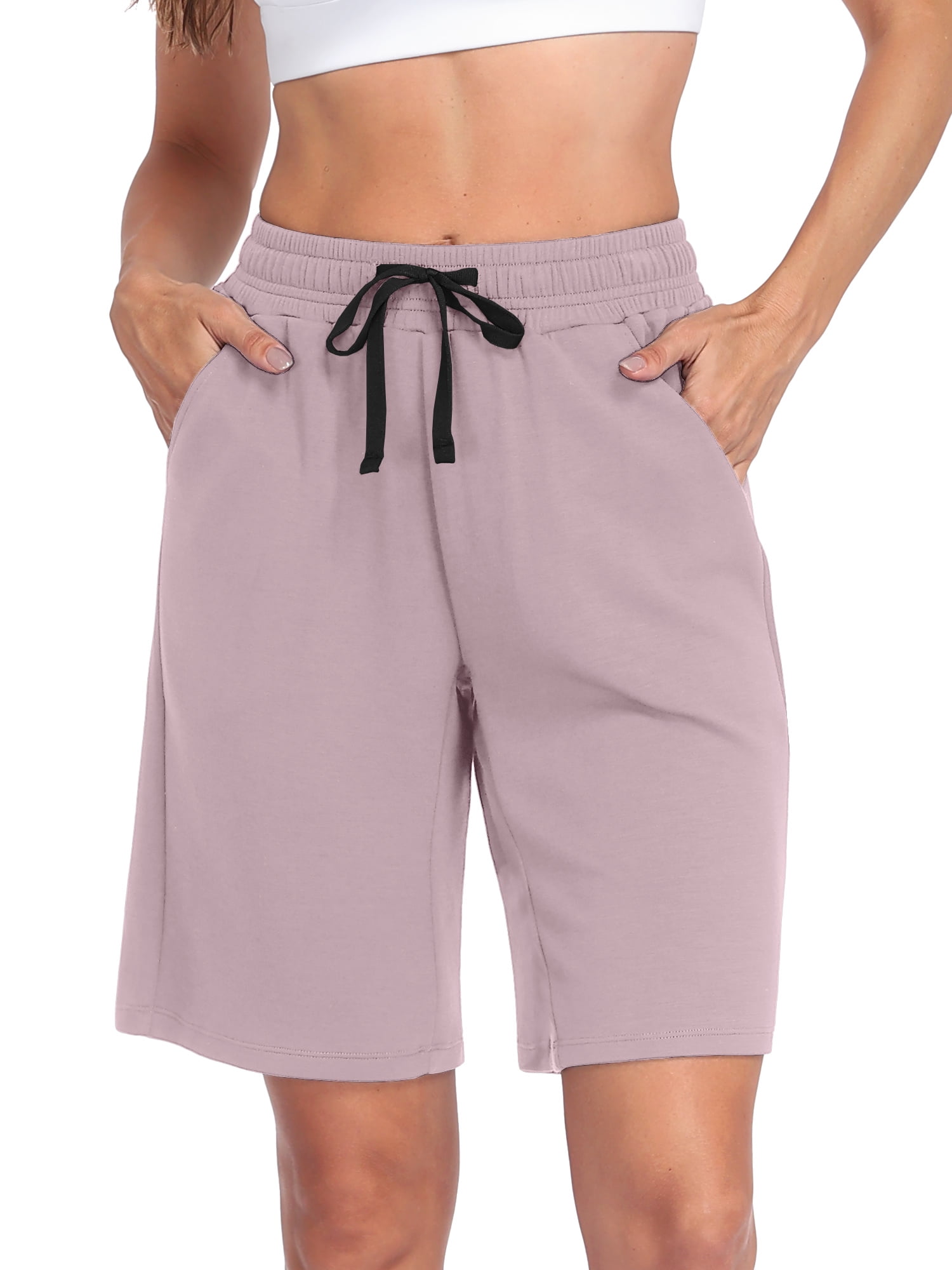 Cadmus Women's Casual Comfy 9" Bermuda Shorts Yoga Walking Running ...