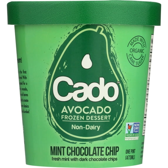 Cado Dairy-Free Avocado Mint Chocolate Chip Ice Cream Gluten-Free Nut ...