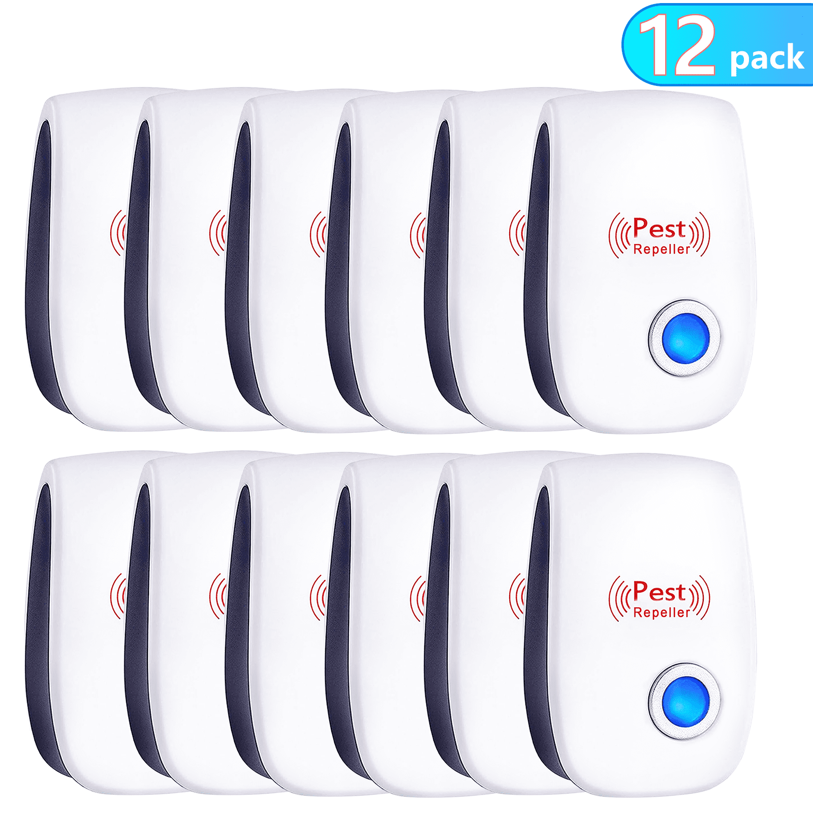 Cadorabo Ultrasonic Pest Repeller 12-Pack, Indoor Plug-in Pest Control ...