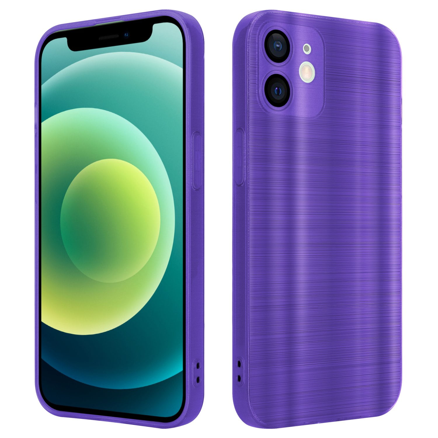 Cadorabo Case for Apple iPhone 12 MINI TPU Cover in Brushed Purple Silicone Protection - Walmart.com