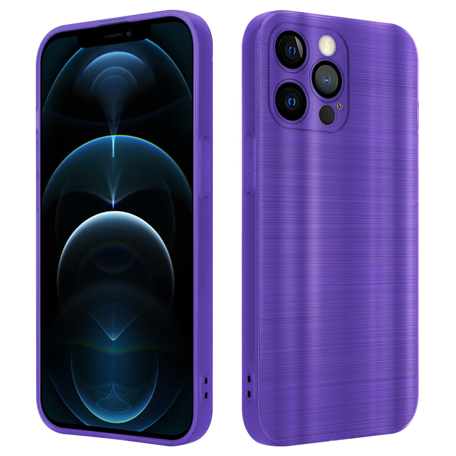 Cadorabo Case for Apple iPhone 12 PRO TPU Cover in Brushed Purple ...