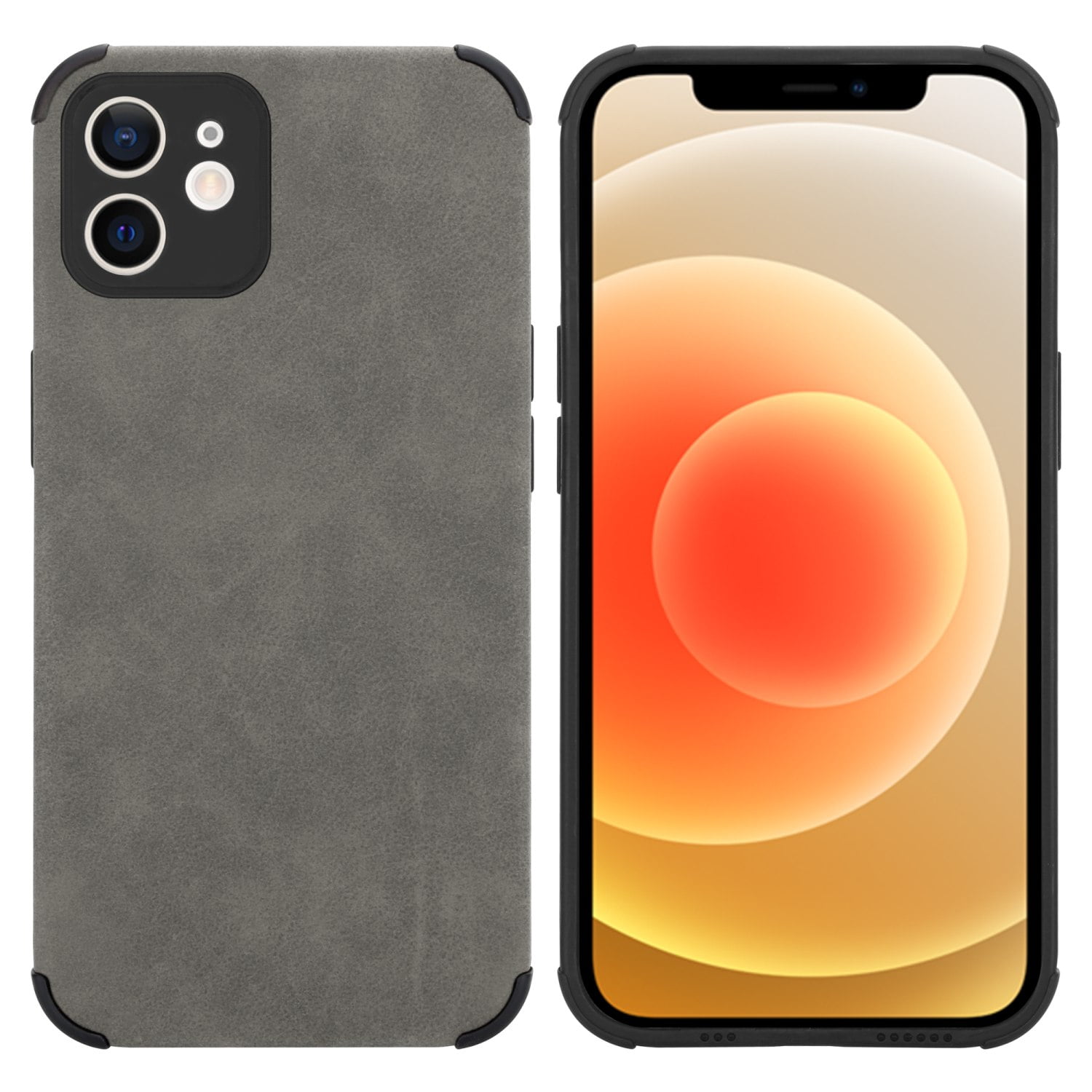 Cadorabo Case for Apple iPhone 12 in Sand Grey noble artificial suede ...