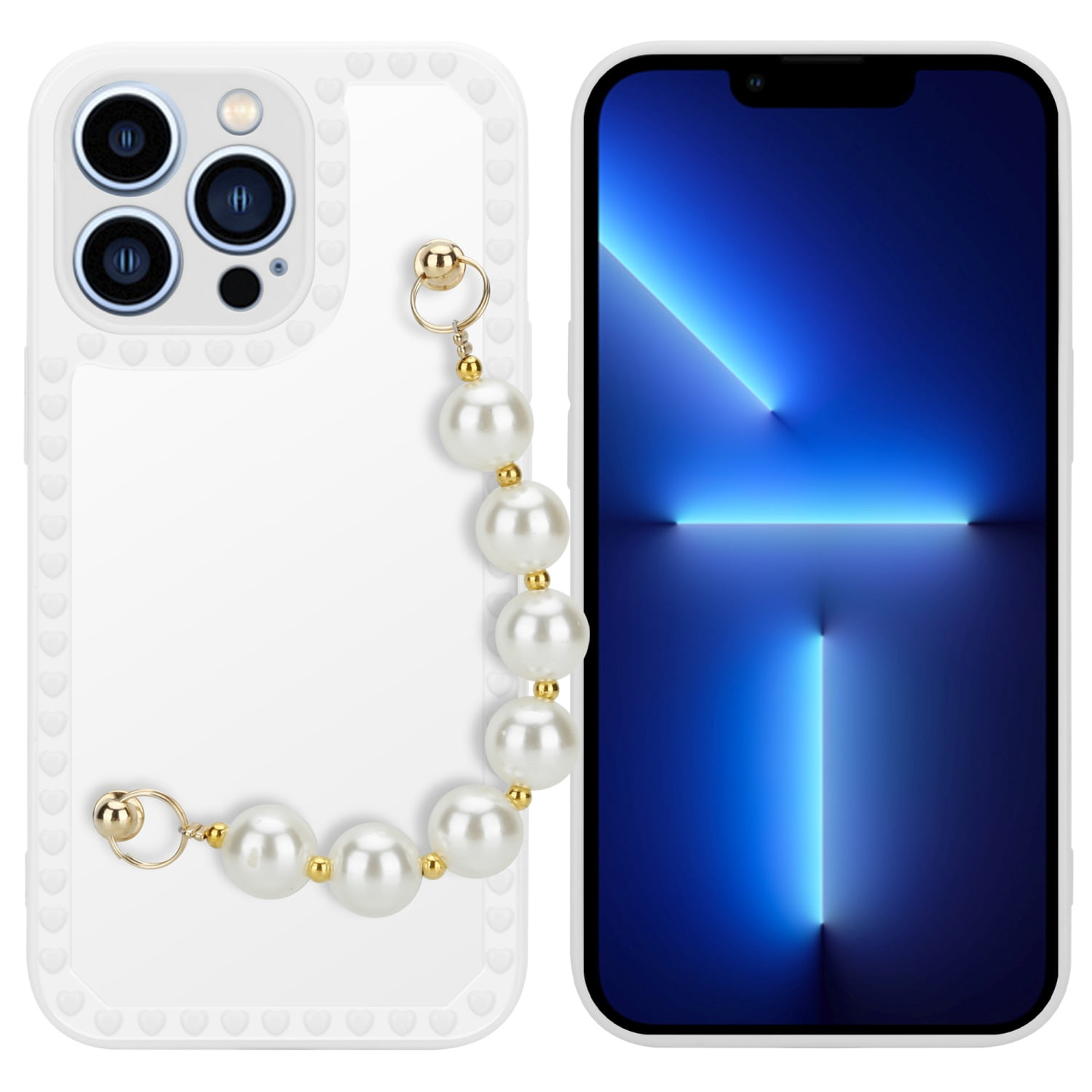 Cadorabo Case for Apple iPhone 13 PRO in White with pearls - Protective ...